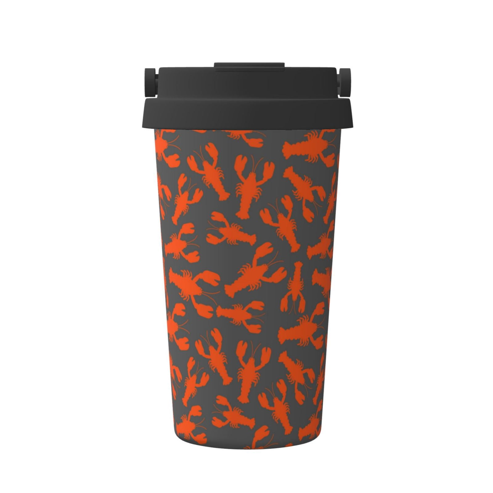Susaid Crayfish Print Coffee Travel Mug, Insulated Coffee Mug with Lid ...