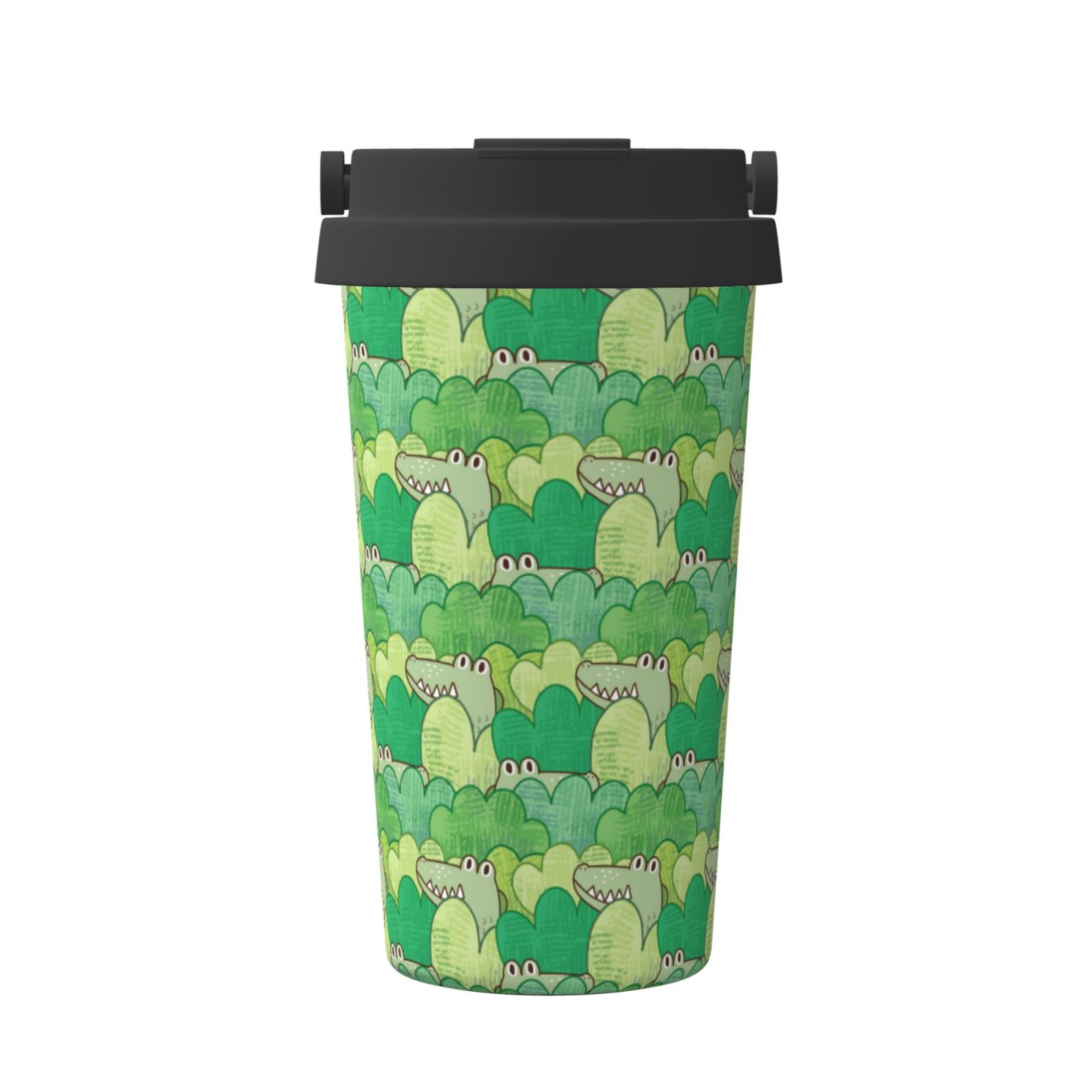 Susaid Crocodile And Bush Print Coffee Travel Mug, Insulated Coffee Mug ...