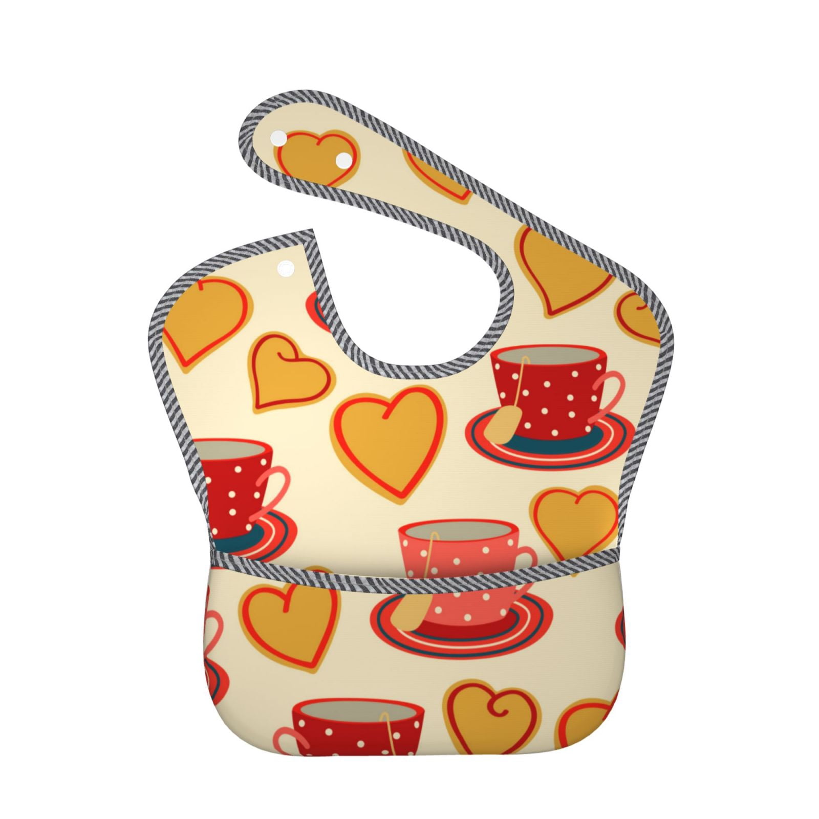 Susaid Cups of Tea Print Bibs for Babies Toddlers Adjustable Waterproof ...