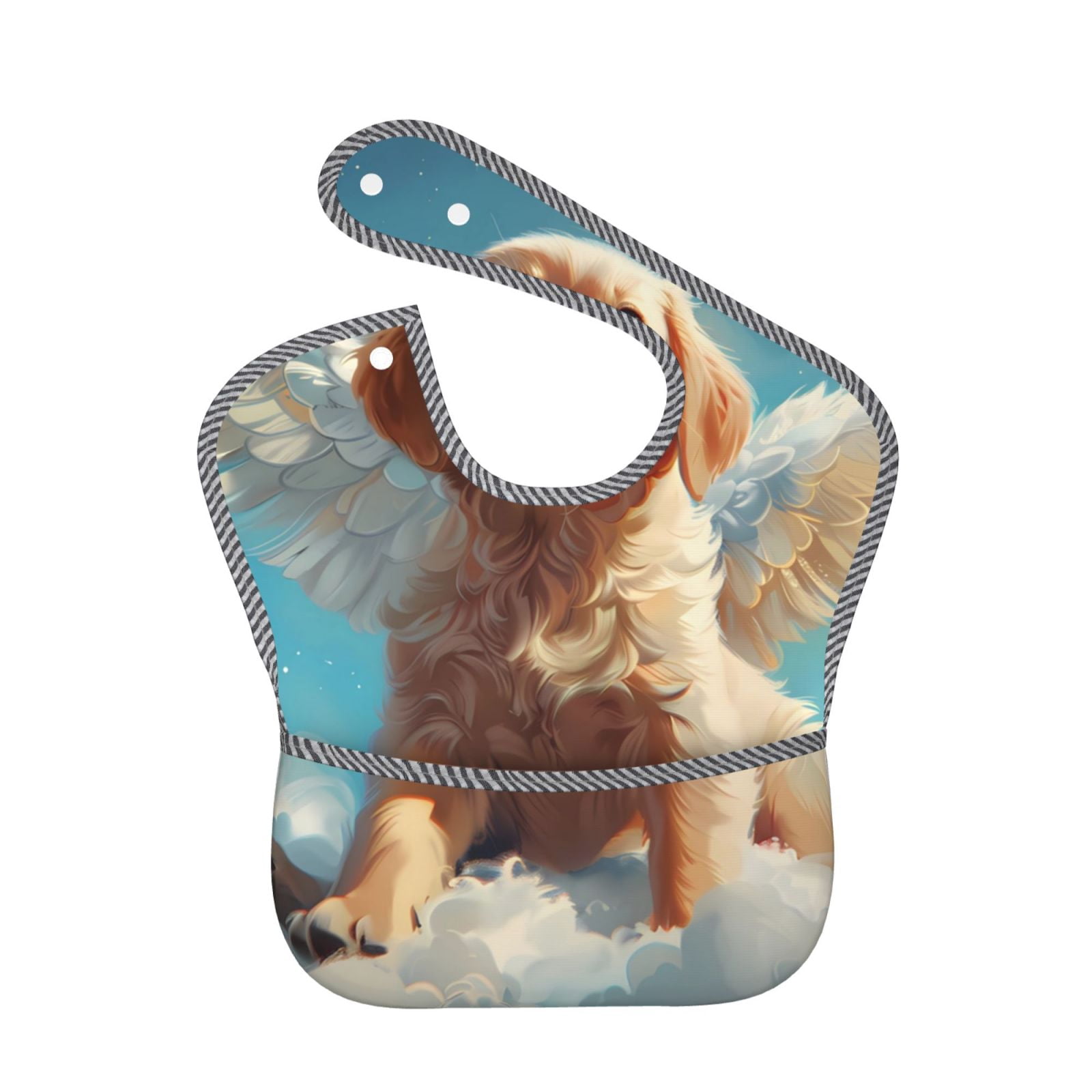 Susaid Cute Angel Winged Dog Print Bibs for Babies Toddlers Adjustable ...