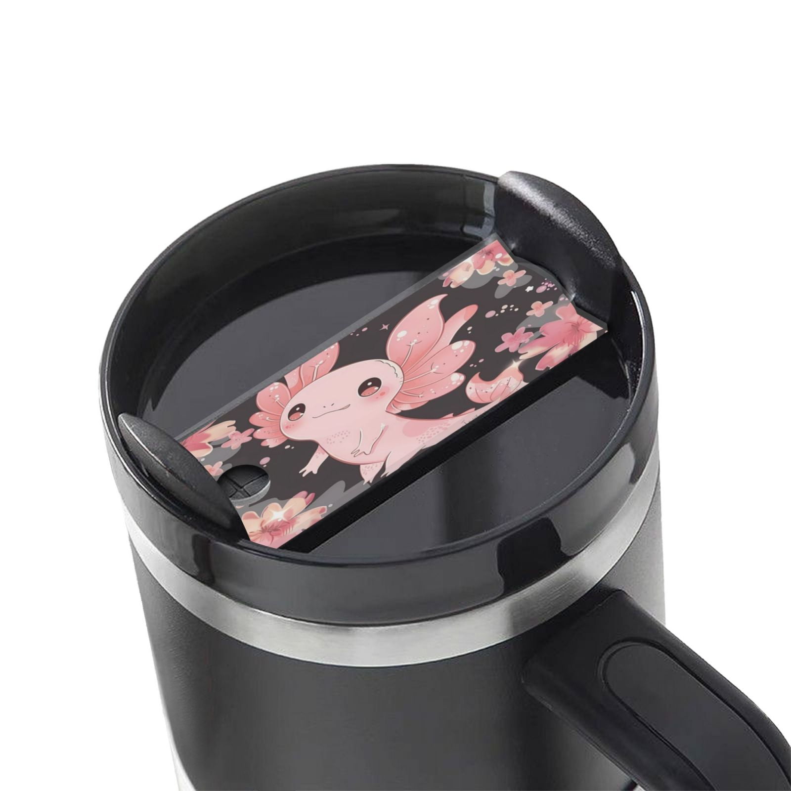 Susaid Cute Axolotl Sakura Blossoms A Print Name Plates Acrylic Lid ...