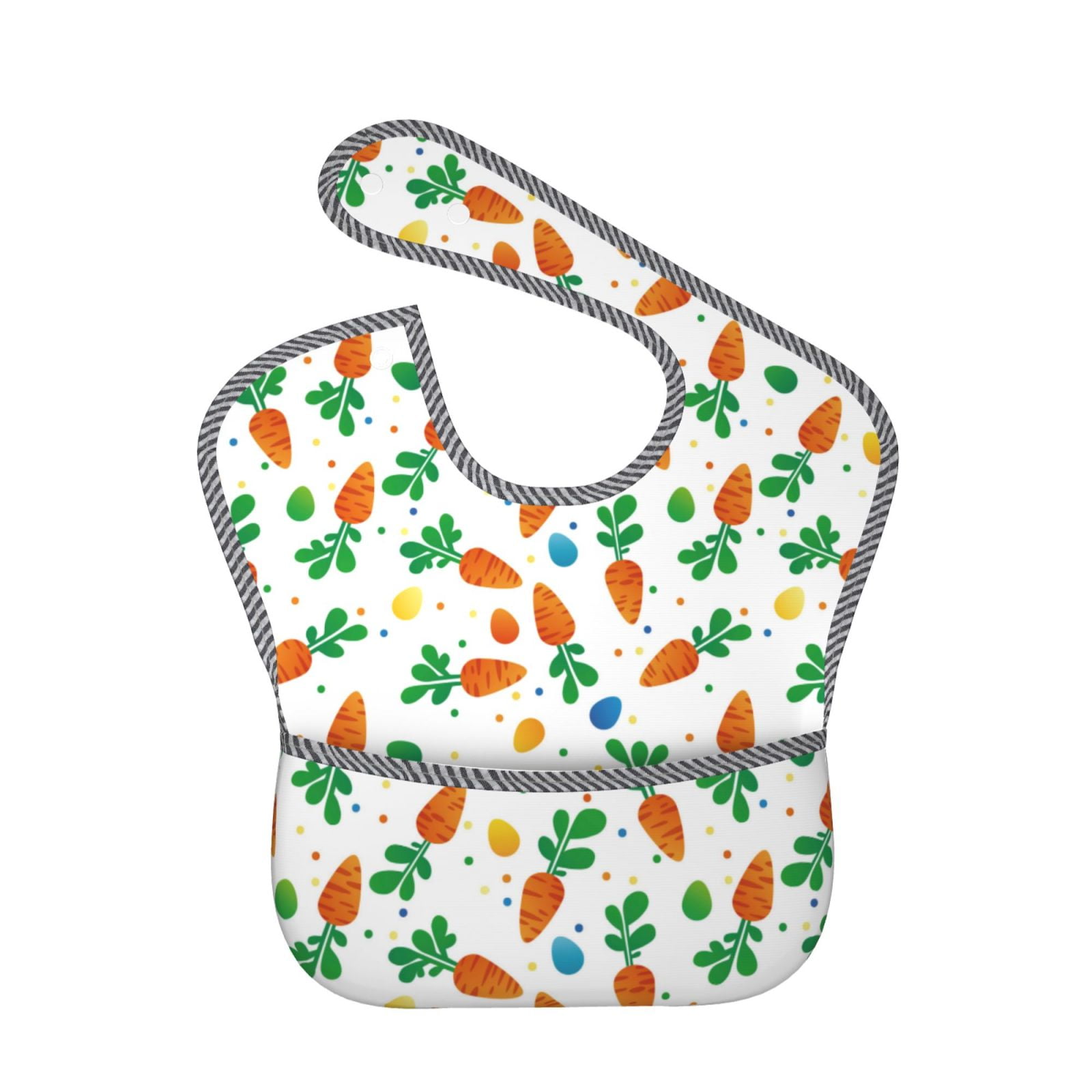 Susaid Cute Carrot Print Bibs for Babies Toddlers Adjustable Waterproof ...
