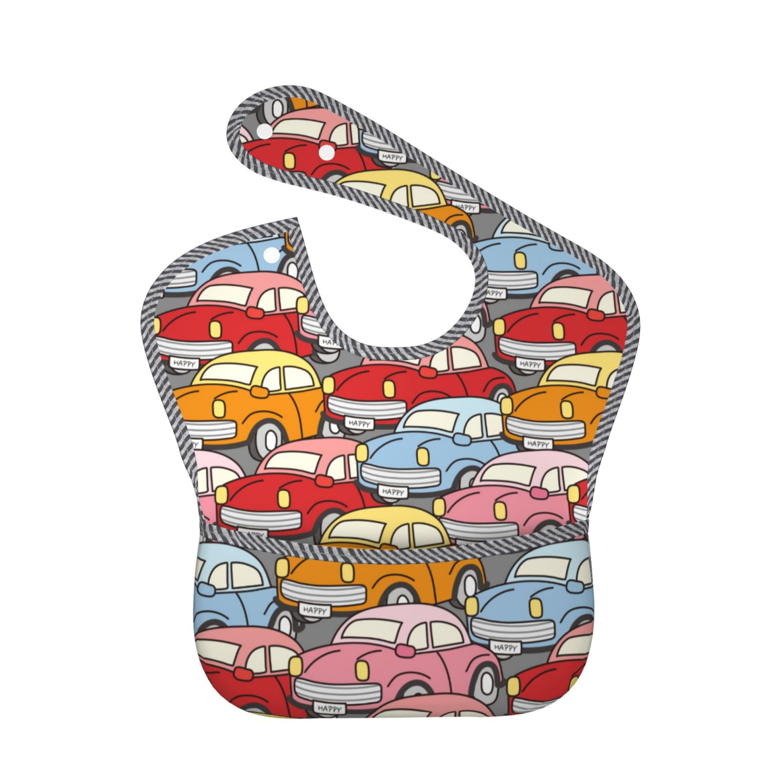 Susaid Cute Cars Print Bibs for Babies Toddlers Adjustable Waterproof ...