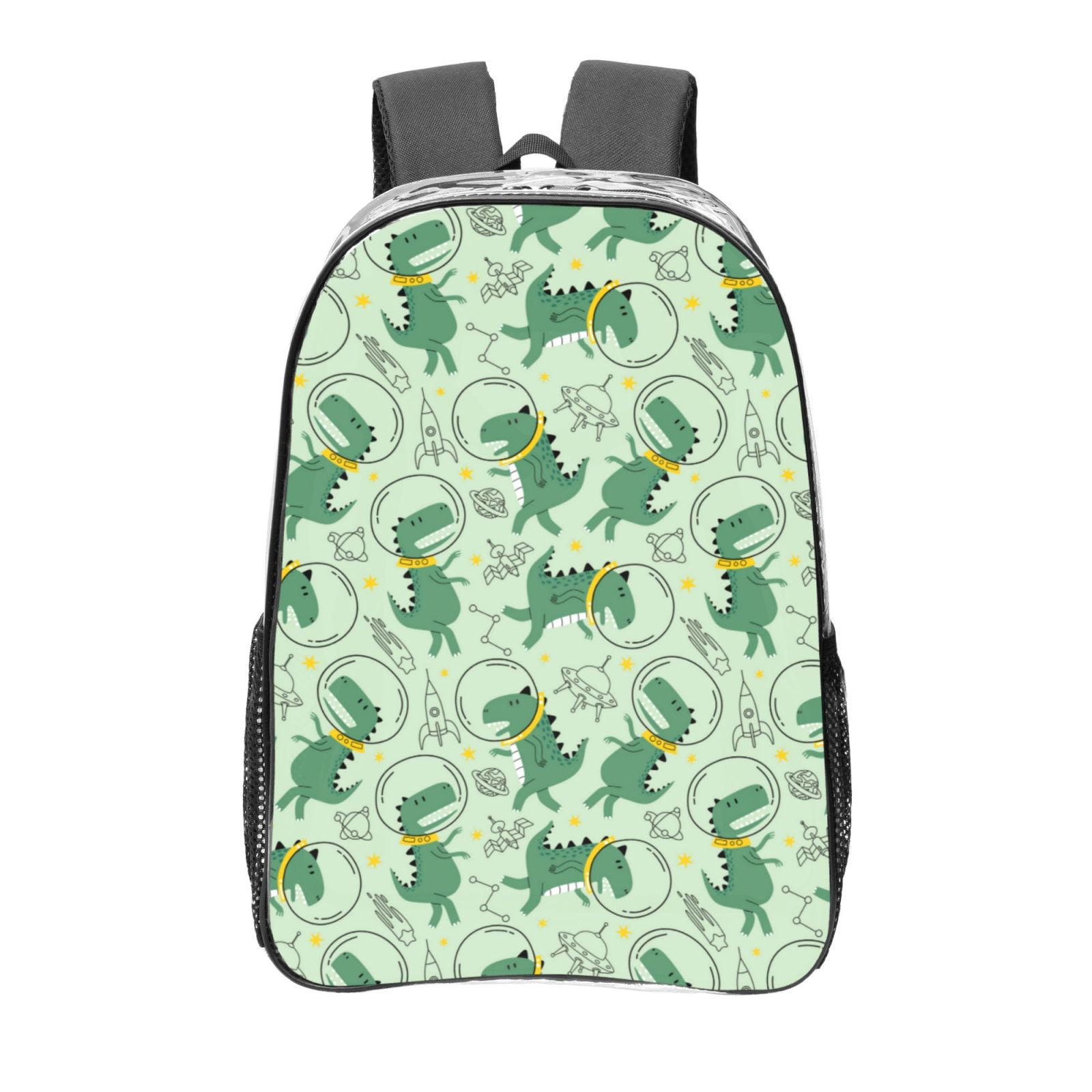 Susaid Cute Dinosaurs in Space Print Clear Backpack See Through ...