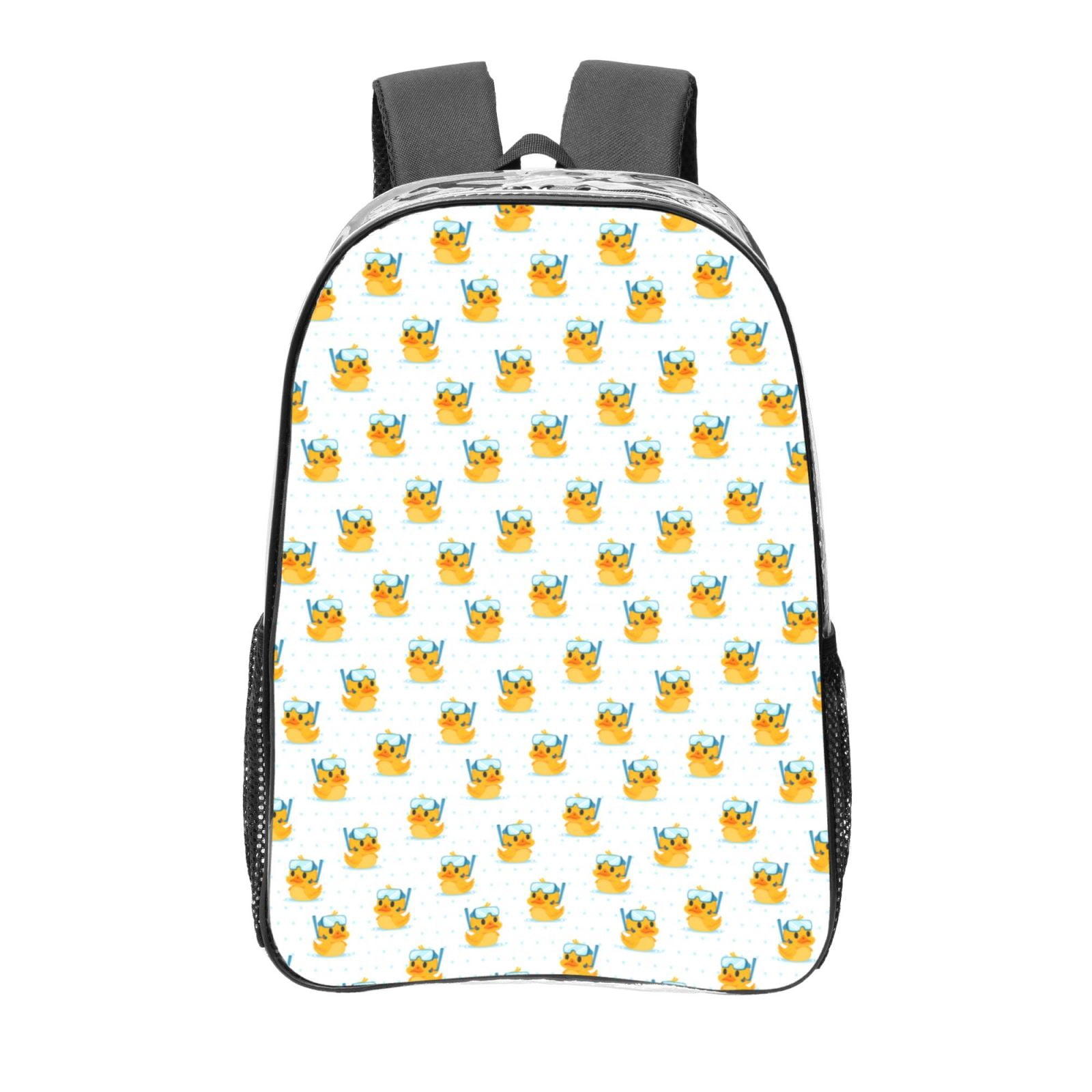 Susaid Cute Duck Diver Print Clear Backpack See Through Transparent ...