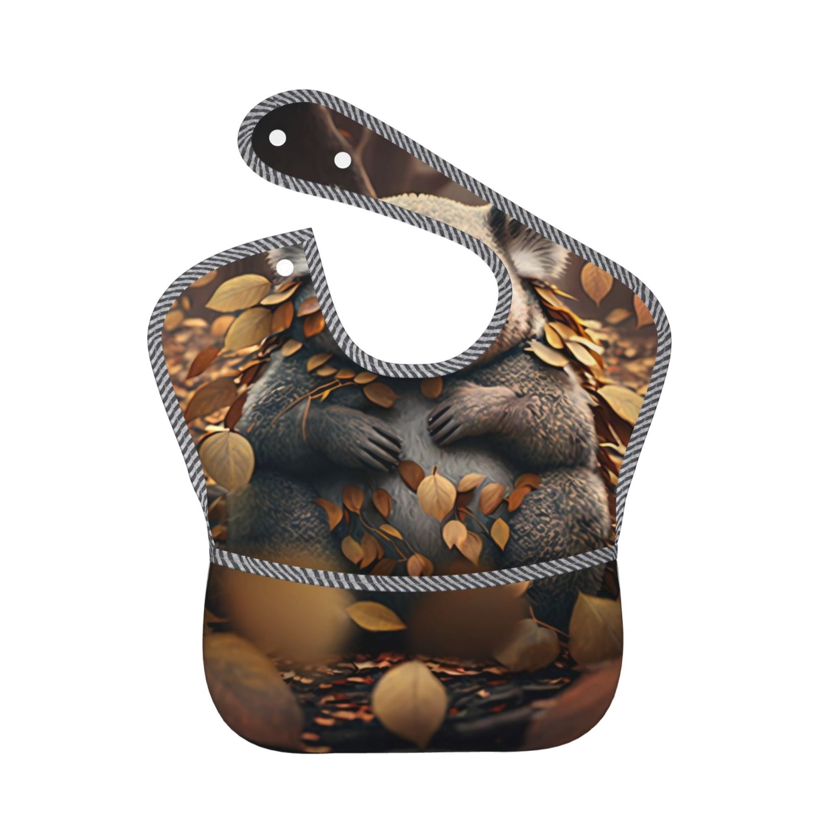 Susaid Cute Fallen Leaf Koala Print Bibs for Babies Toddlers Adjustable ...