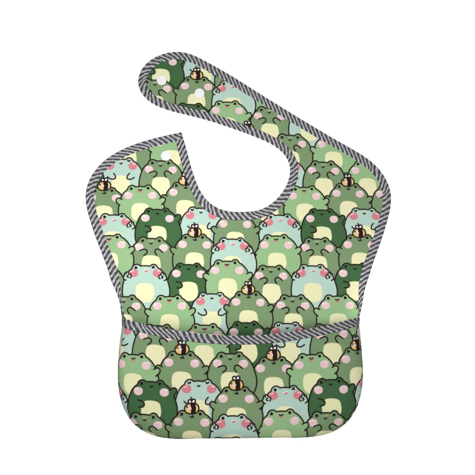 Susaid Cute Frog Print Bibs for Babies Toddlers Adjustable Waterproof ...