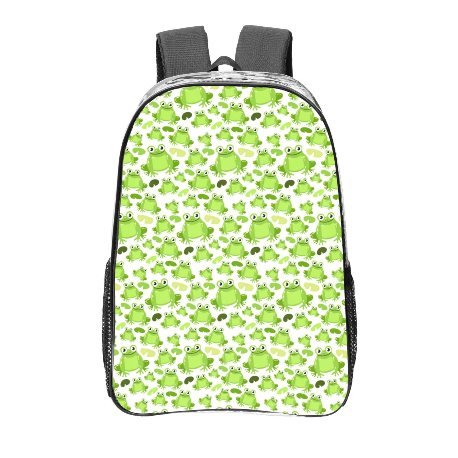 Susaid Cute Frogs Print Clear Backpack See Through Transparent Plastic ...