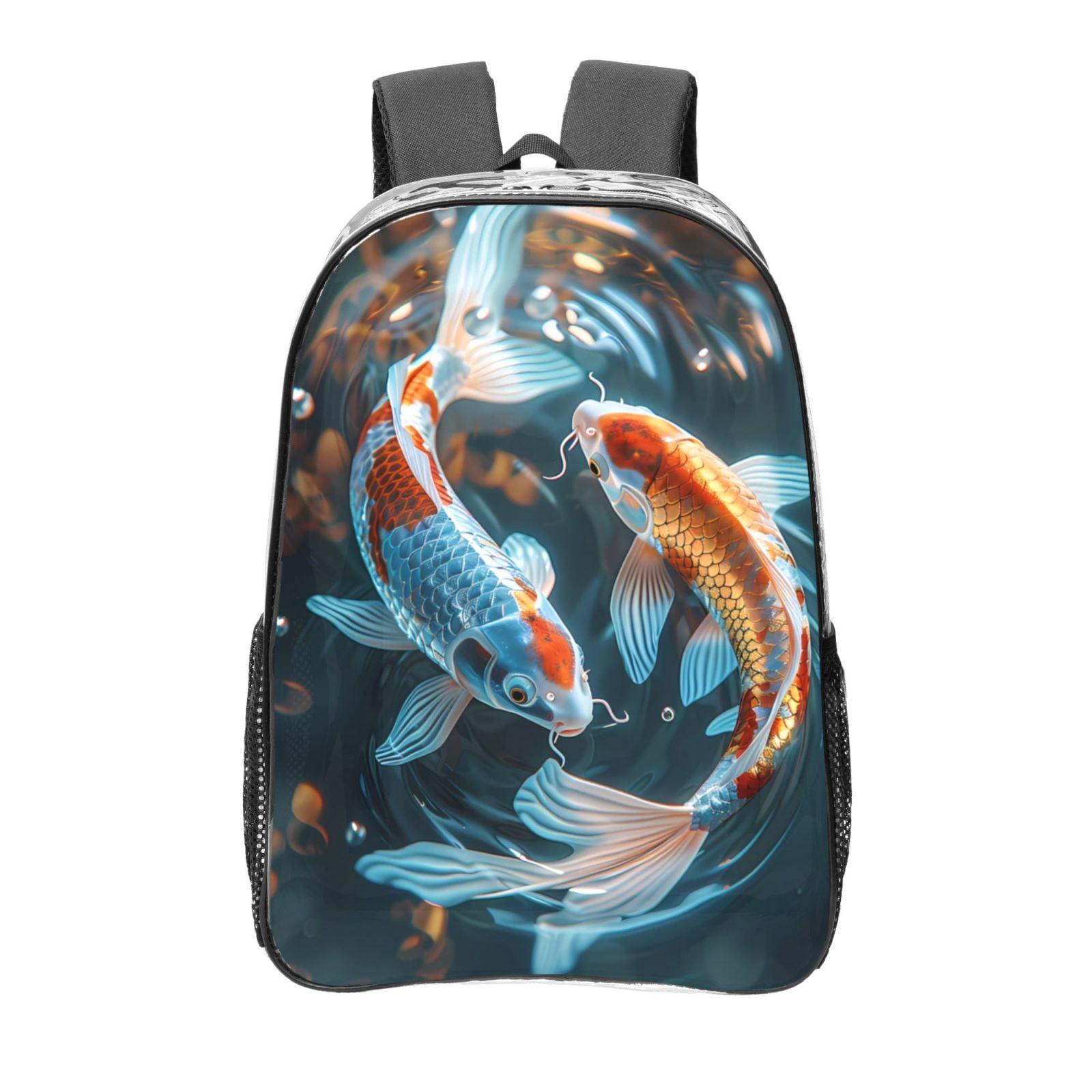 Susaid Cute Koi Fish Serenity Print Clear Backpack See Through ...