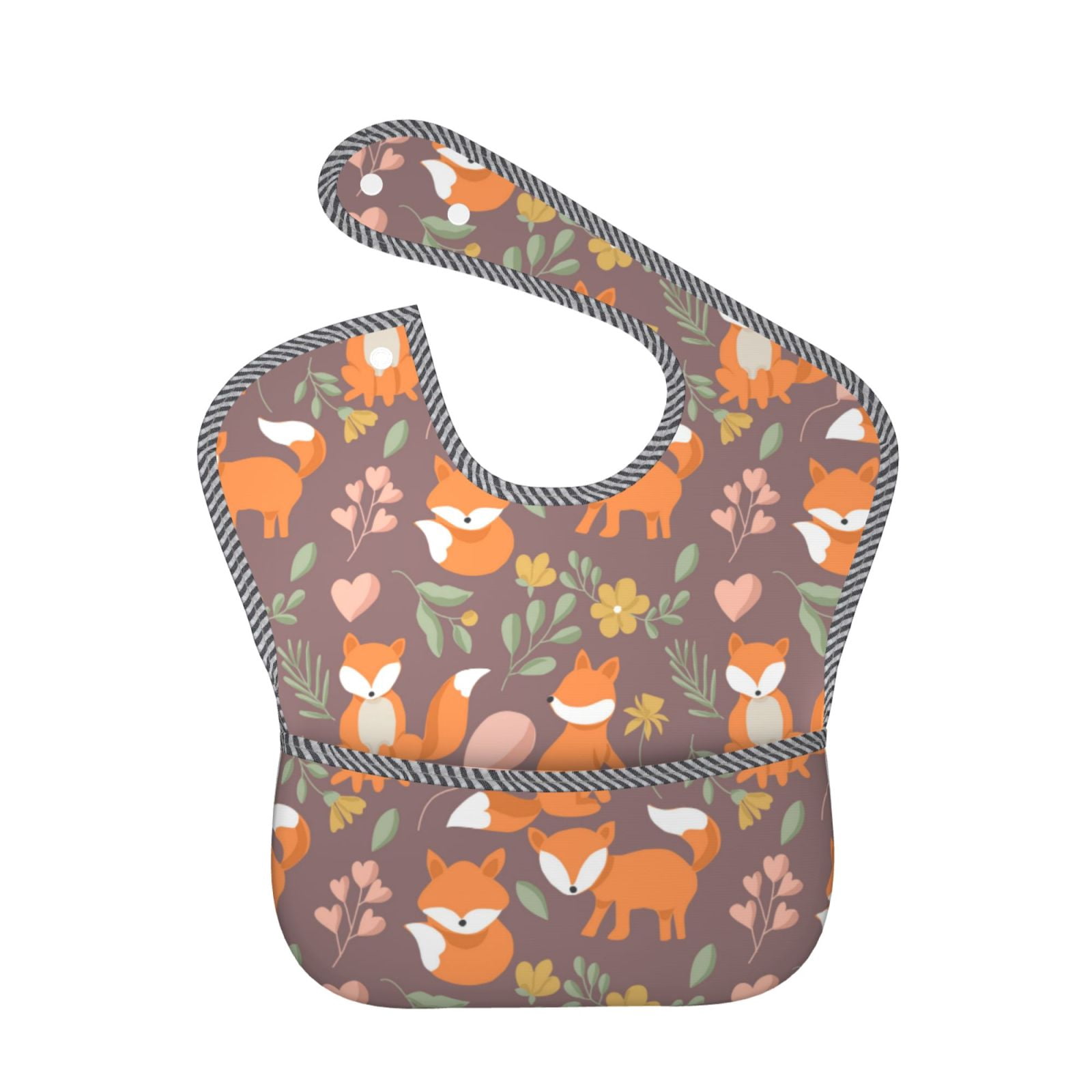 Susaid Cute Little Fox Print Bibs for Babies Toddlers Adjustable ...