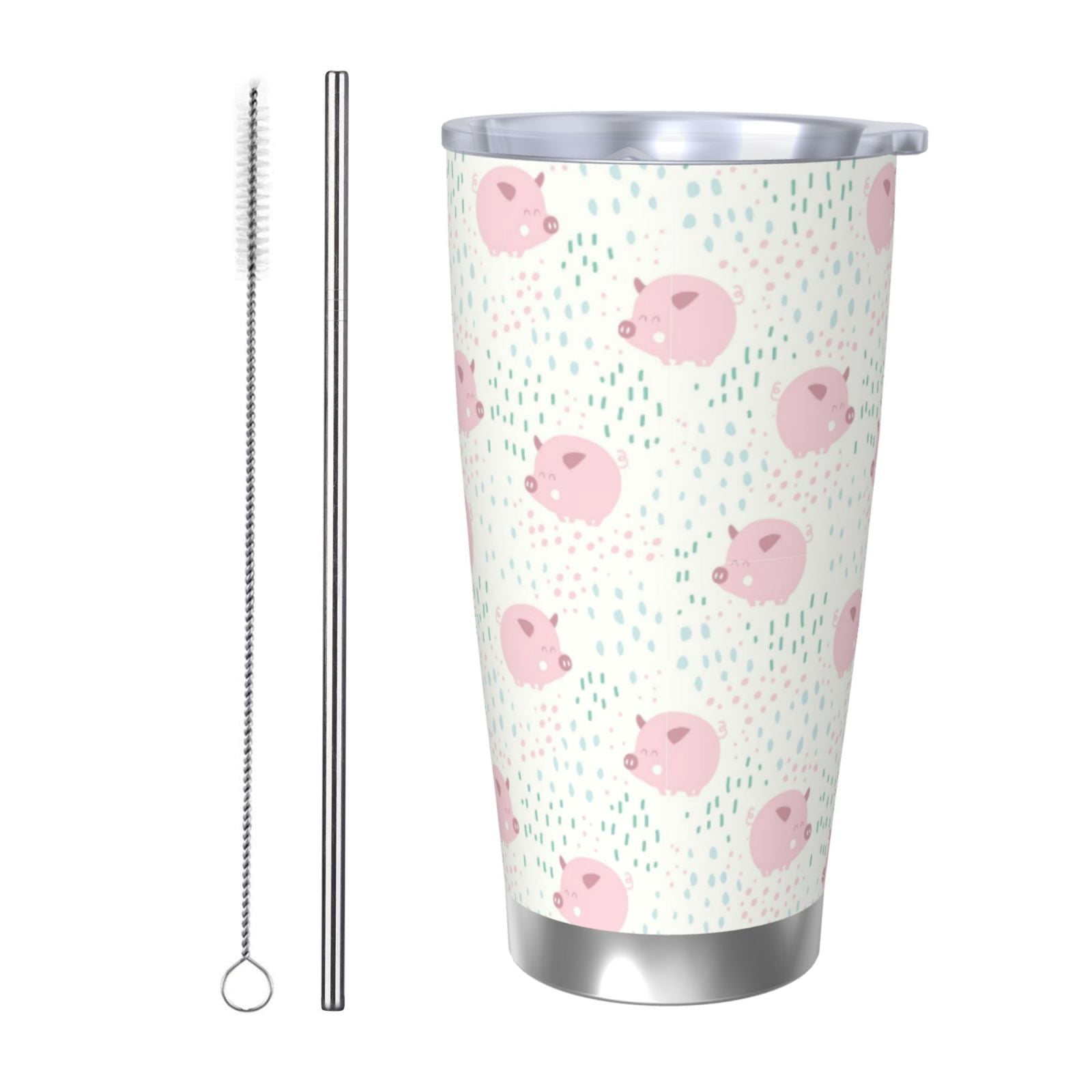 Susaid Cute Pigs Print 20oz Car Cup,Insulated Coffee Cup Fully Spill ...