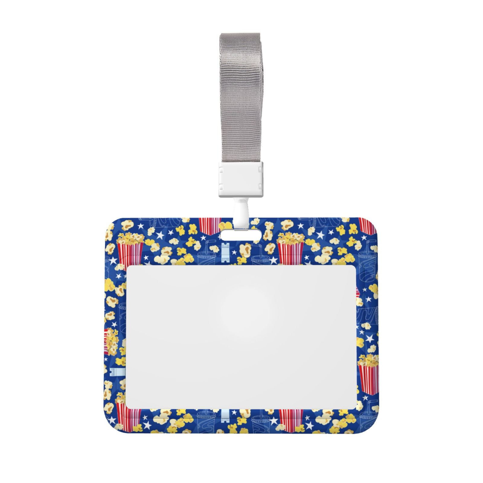 Susaid Cute Popcorn Print ID Badge Holder with Double-Sided Windows ...
