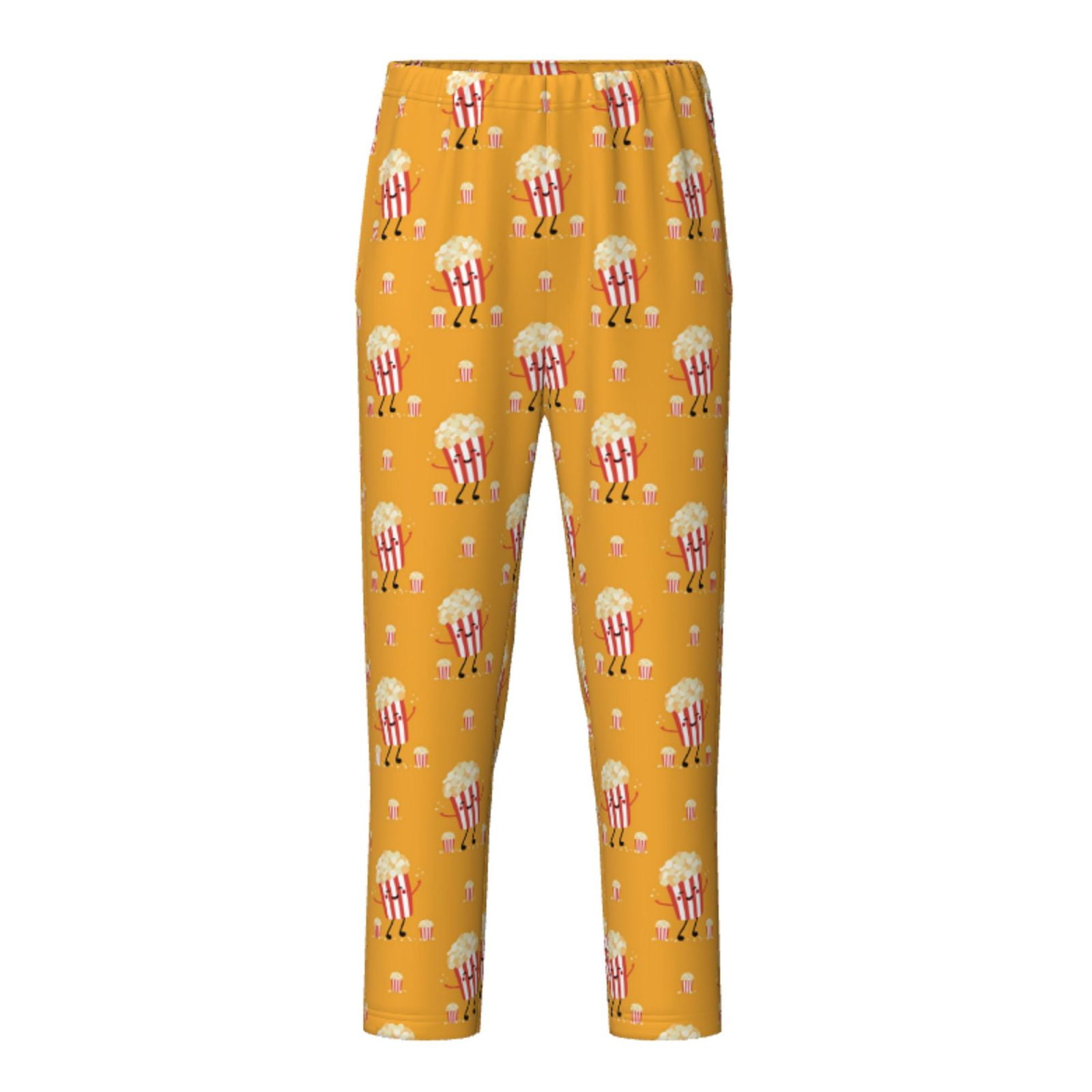 Susaid Cute Popcorn Print Soft Teen Sleep Pants, Long Pajama Bottoms ...