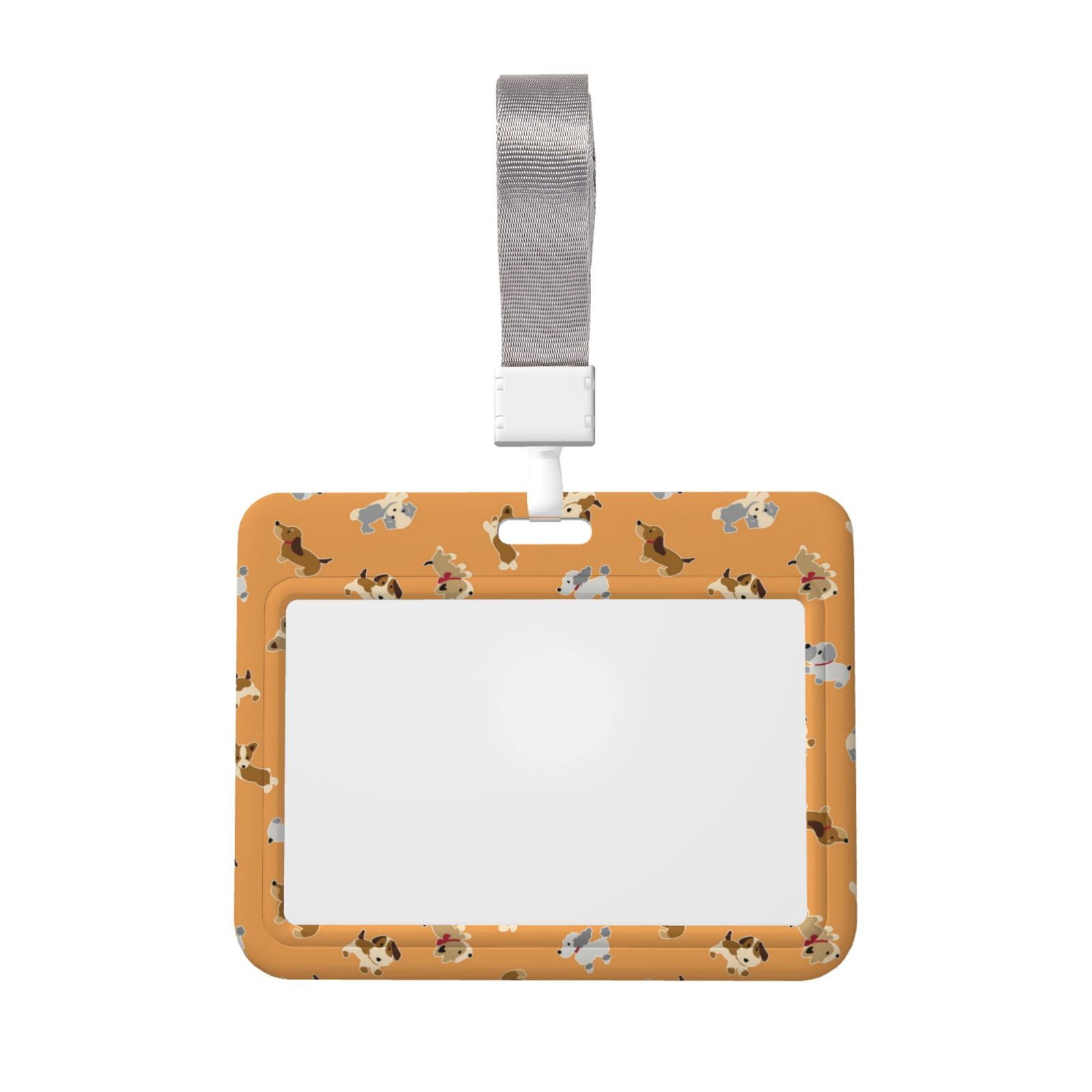 Susaid Cute Puppy J Print ID Badge Holder with Double-Sided Windows ...