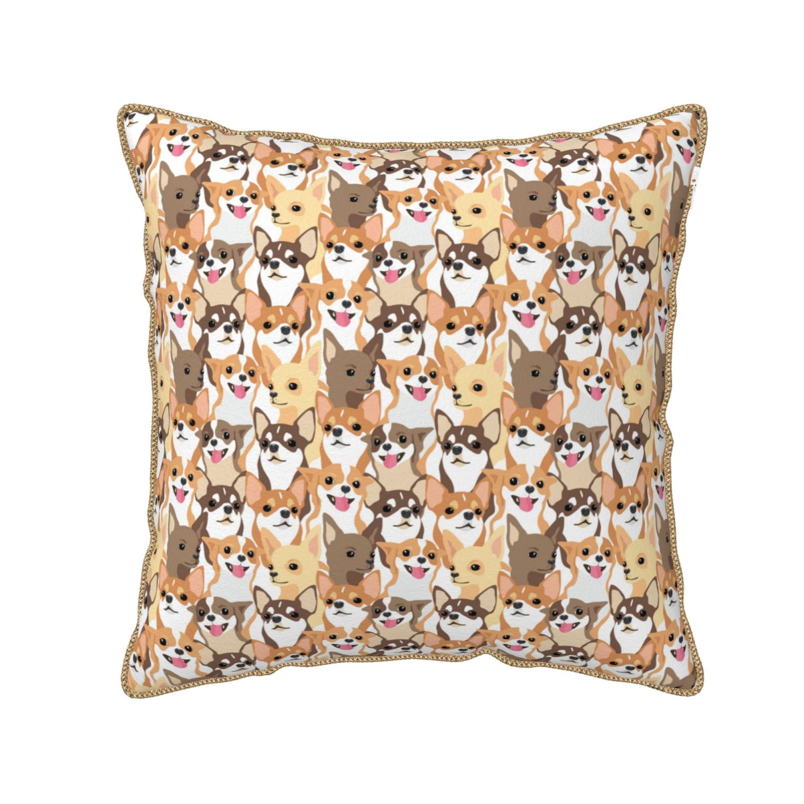 Susaid Cute Puppy Print Velvet Throw Pillow Covers Home Art Deco ...