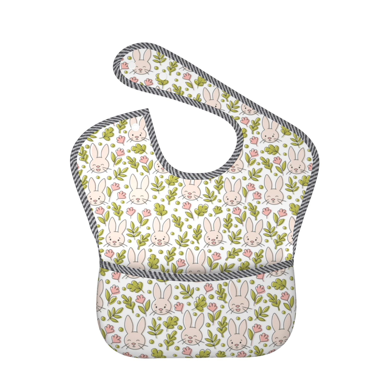 Susaid Cute Rabbit Print Bibs for Babies Toddlers Adjustable Waterproof ...