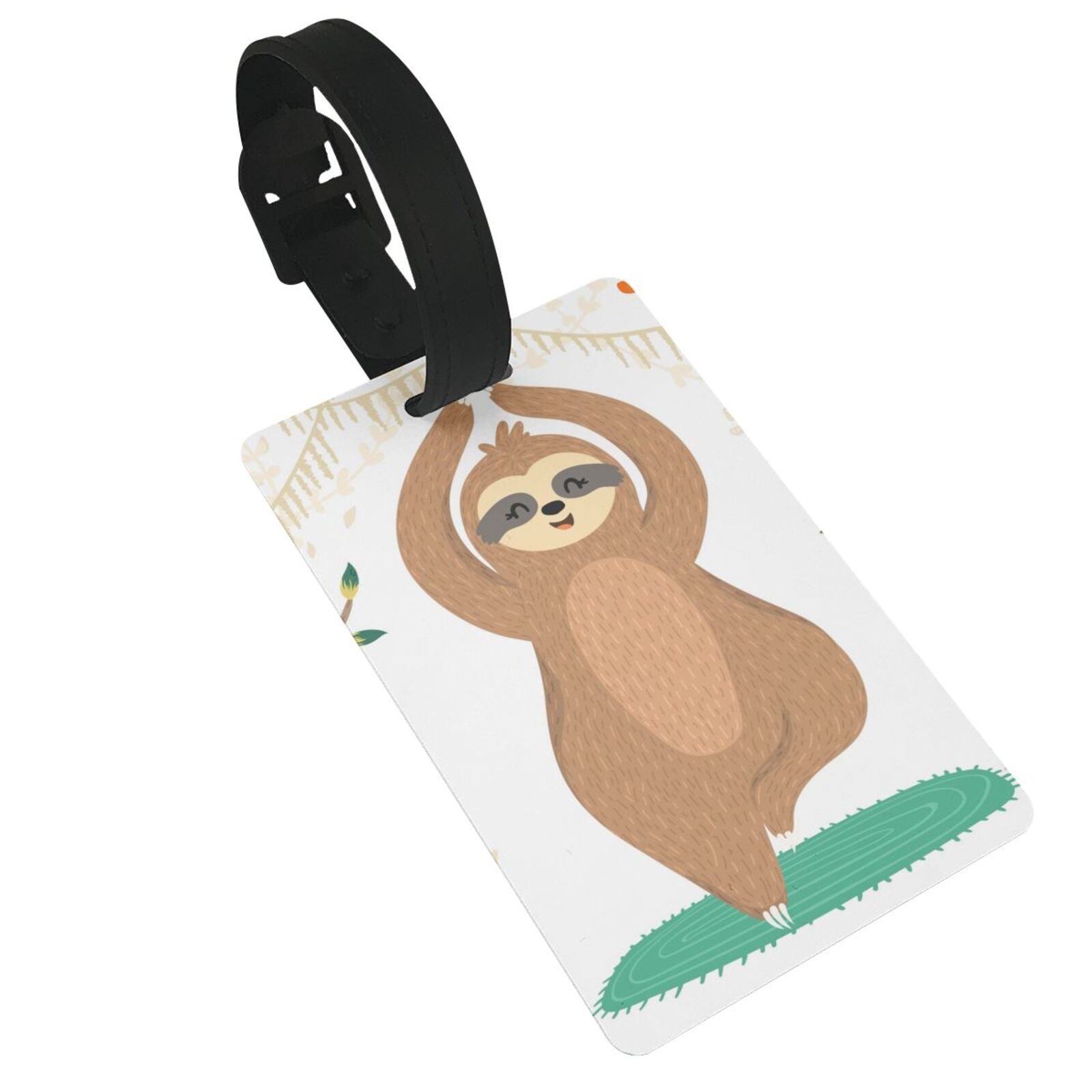 Susaid Cute Sloth In Yoga Pose Tree Print Funny Luggage Tags Colorful ...