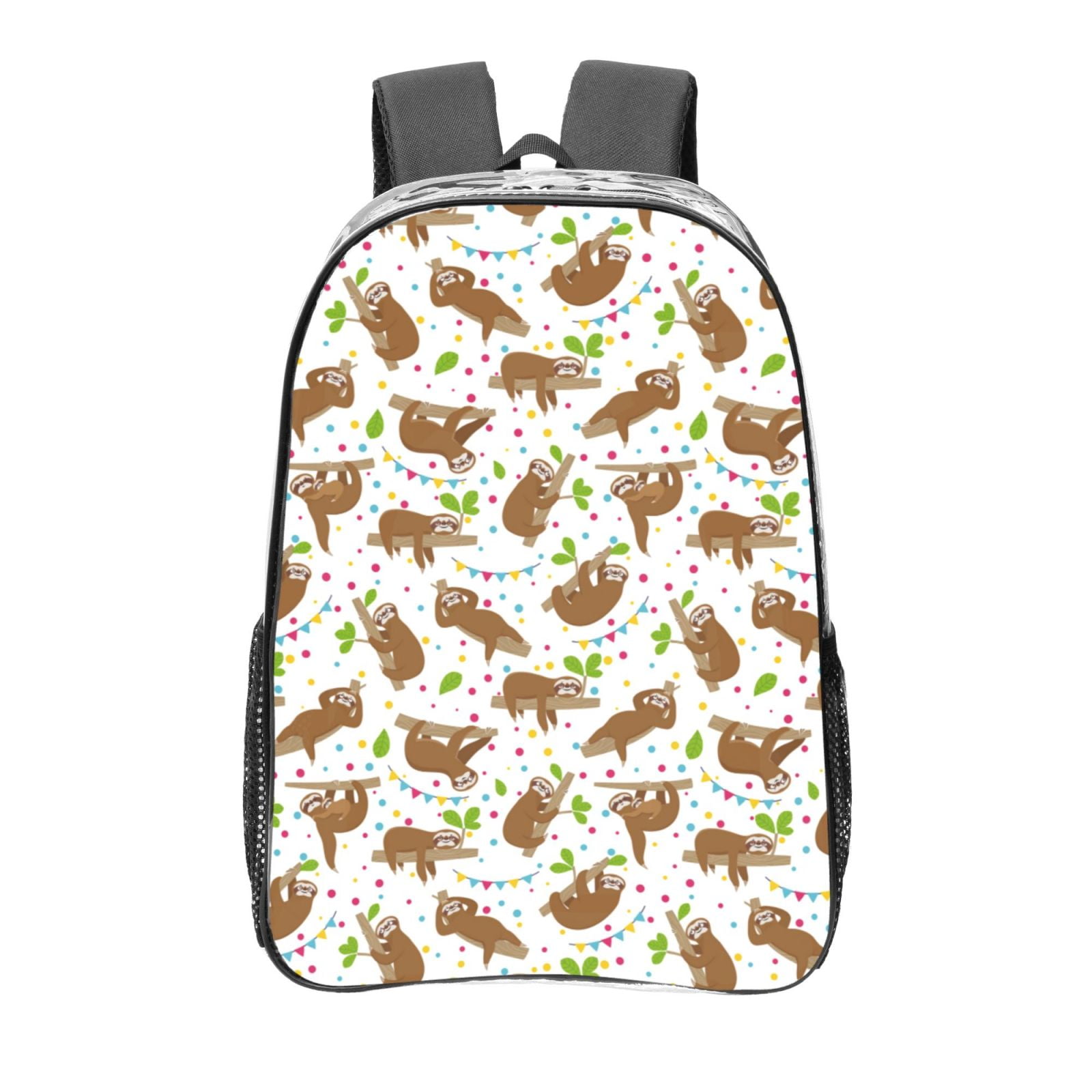 Susaid Cute Sloth Print Clear Backpack See Through Transparent Plastic ...