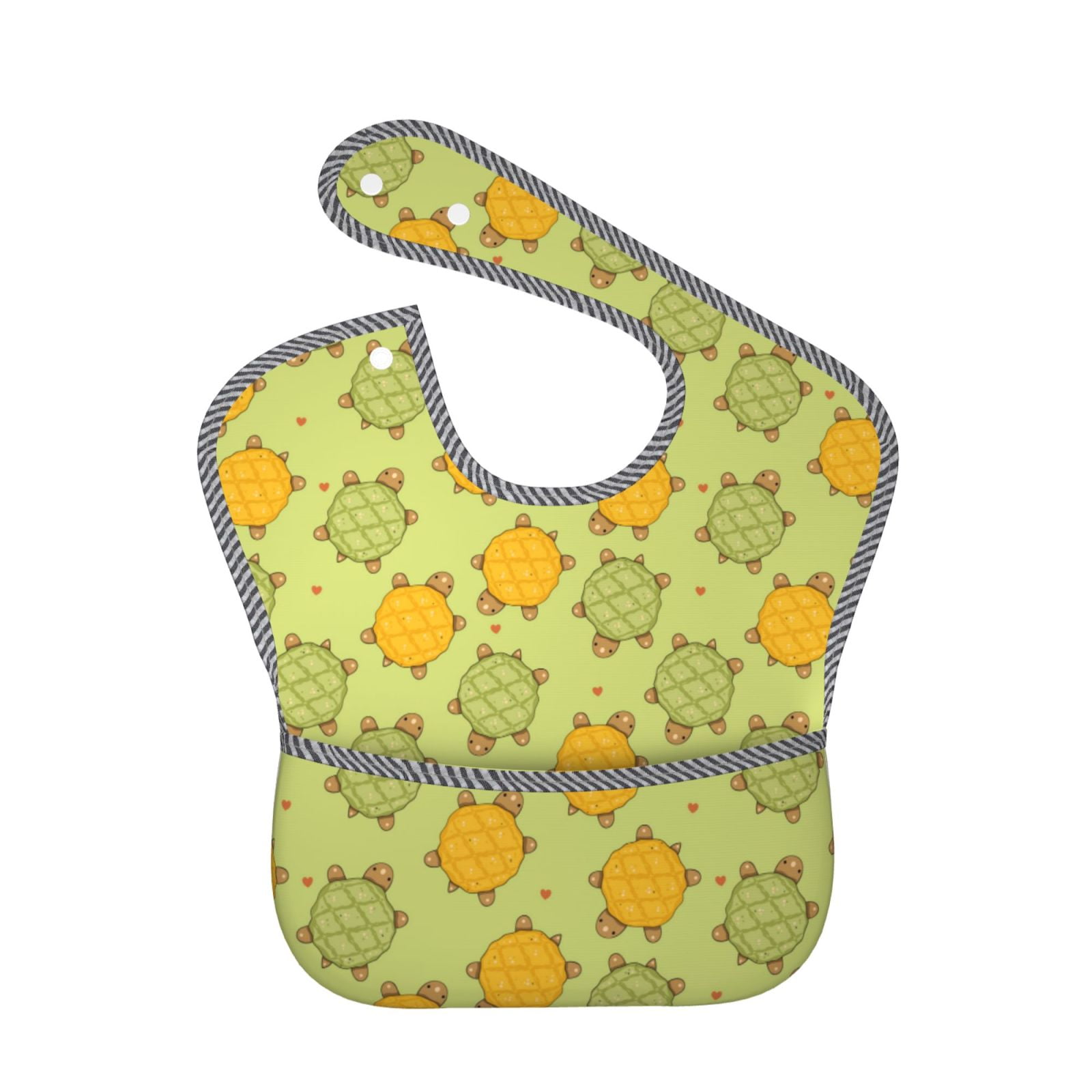 Susaid Cute Turtle Print Bibs for Babies Toddlers Adjustable Waterproof ...