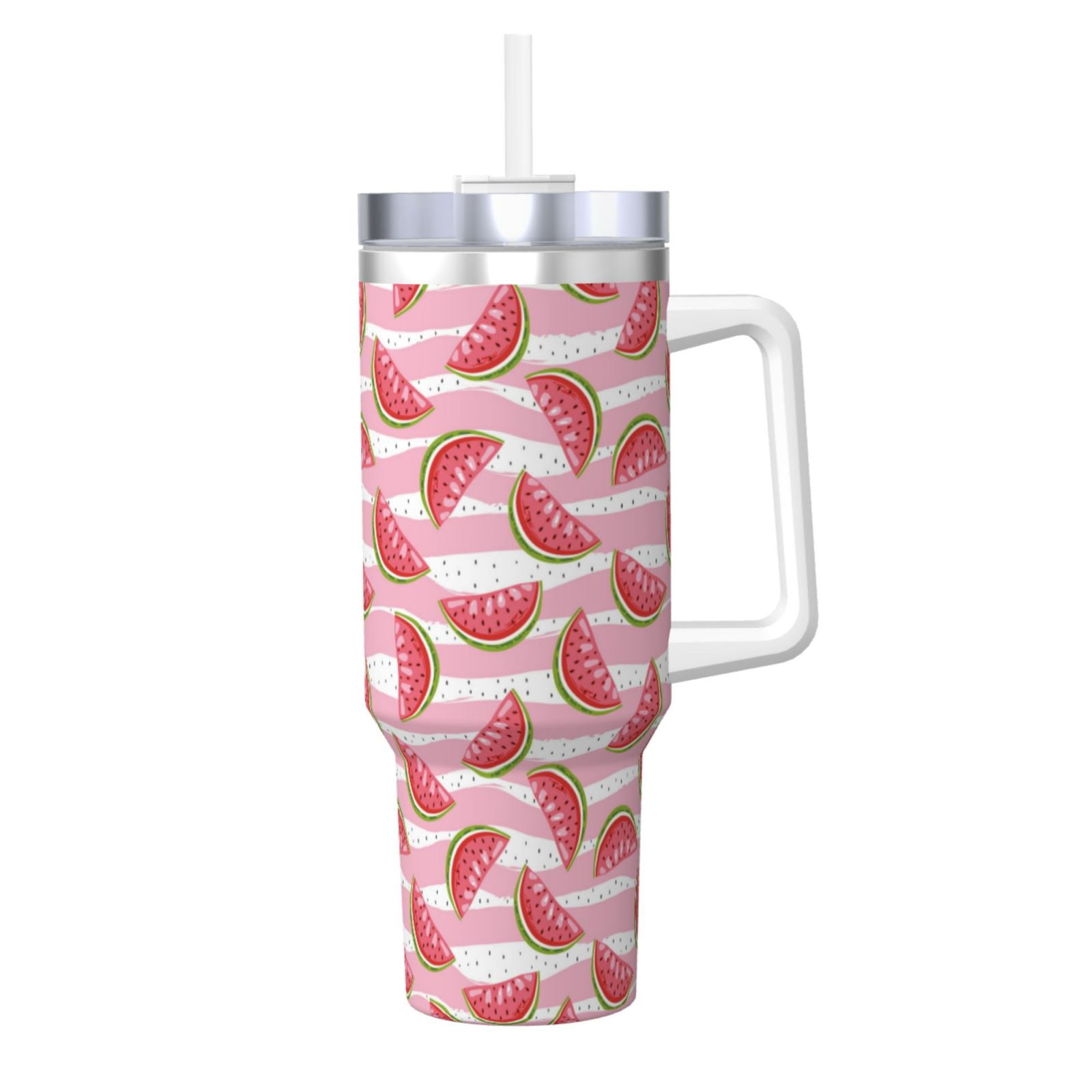 Susaid Cute Watermelon Print Indoor Outdoor Straw Lid 40oz Ice Bully ...