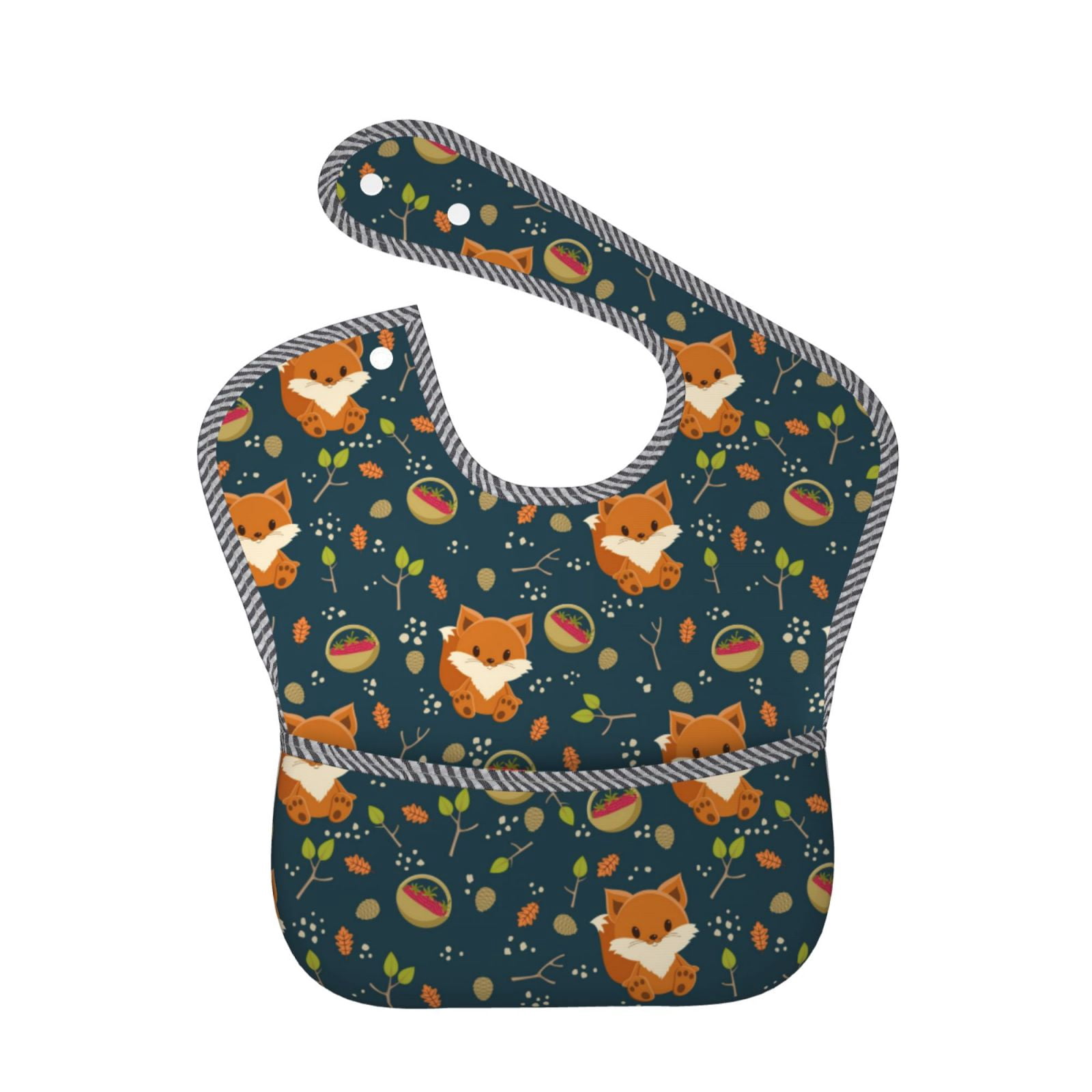 Susaid Cute plant fox Print Bibs for Babies Toddlers Adjustable ...