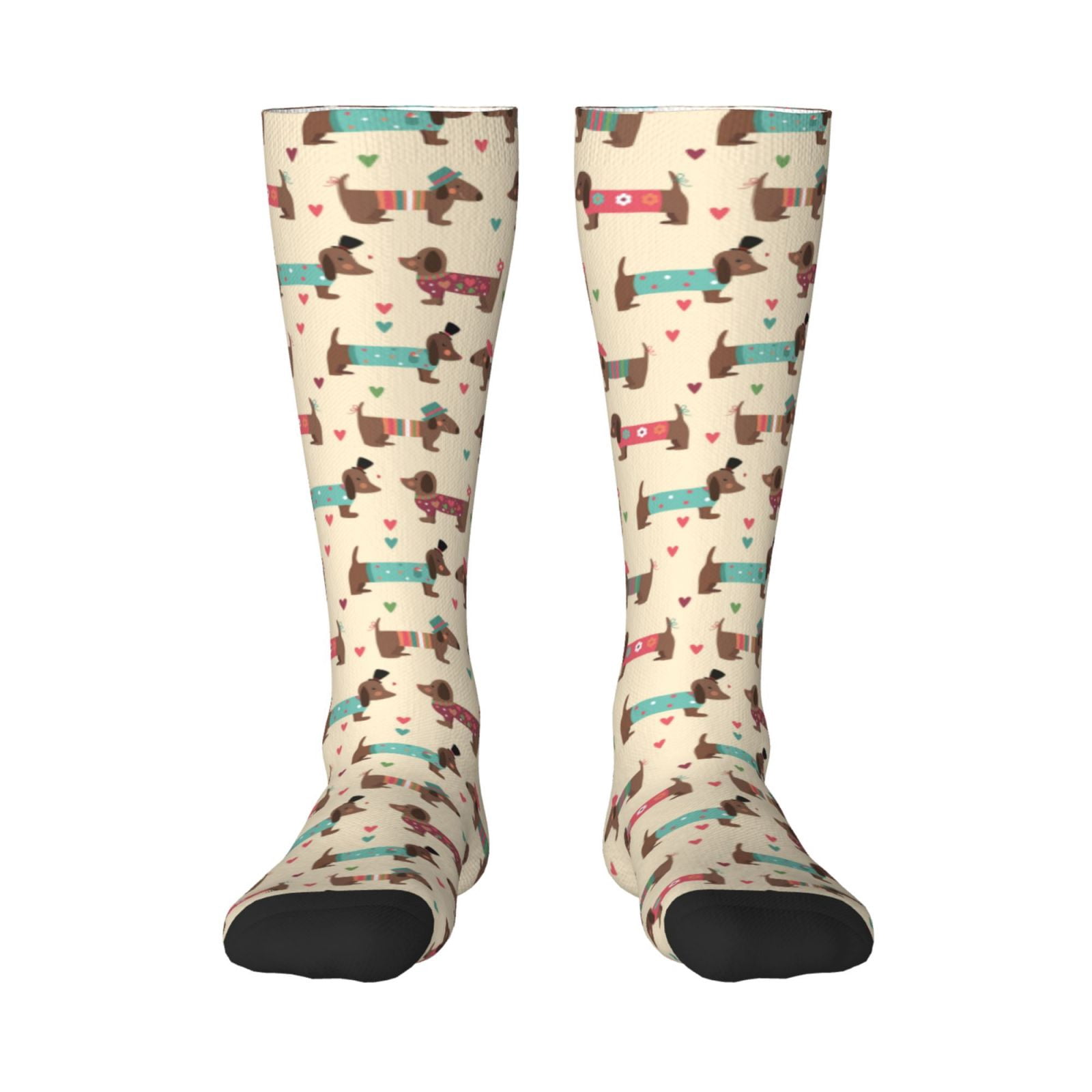Susaid Dachshund Dog Puppy Print Thermal Winter Socks for Men and Women ...