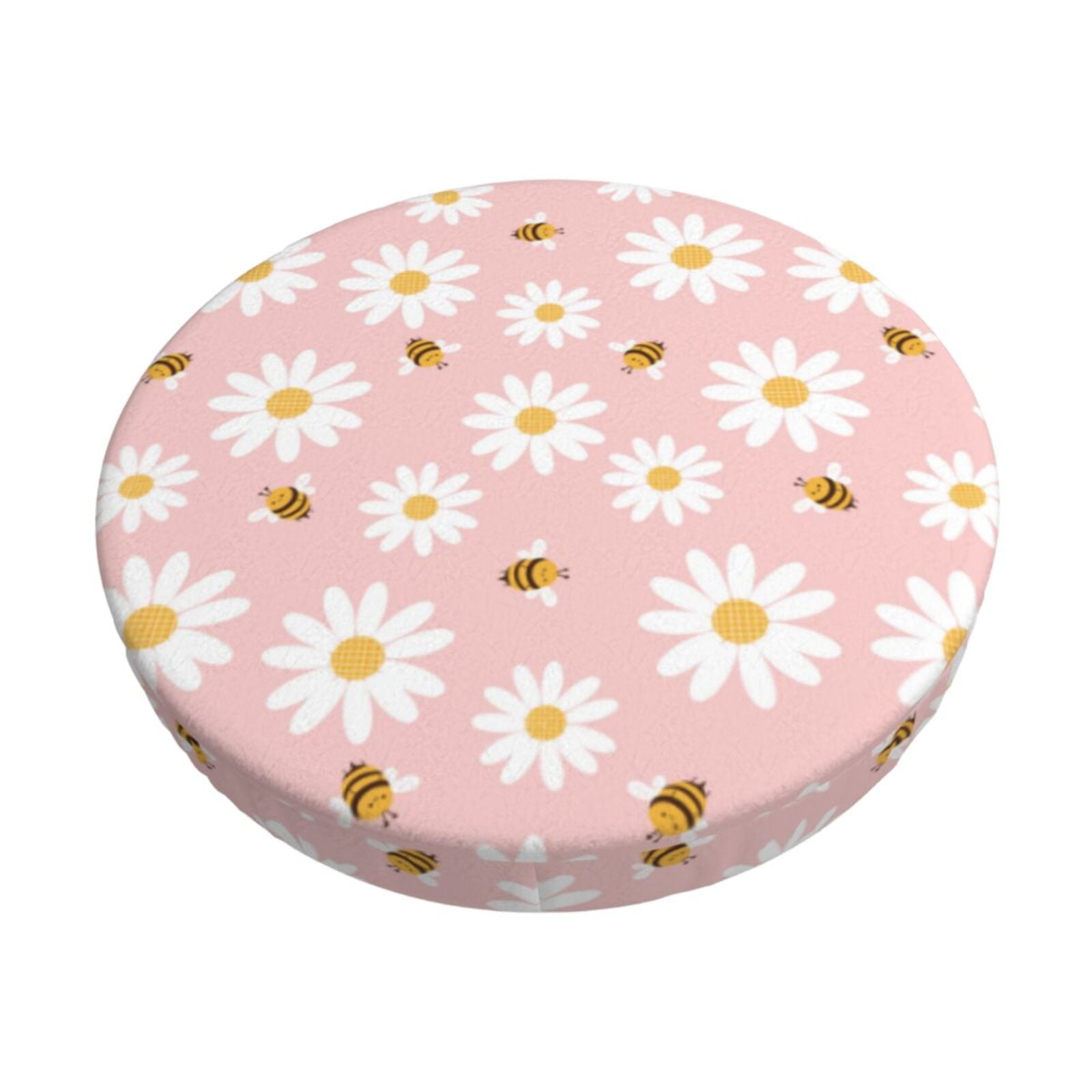 Susaid Daisy And Bee Print Elastic Bar Stool Cover Personalized ...