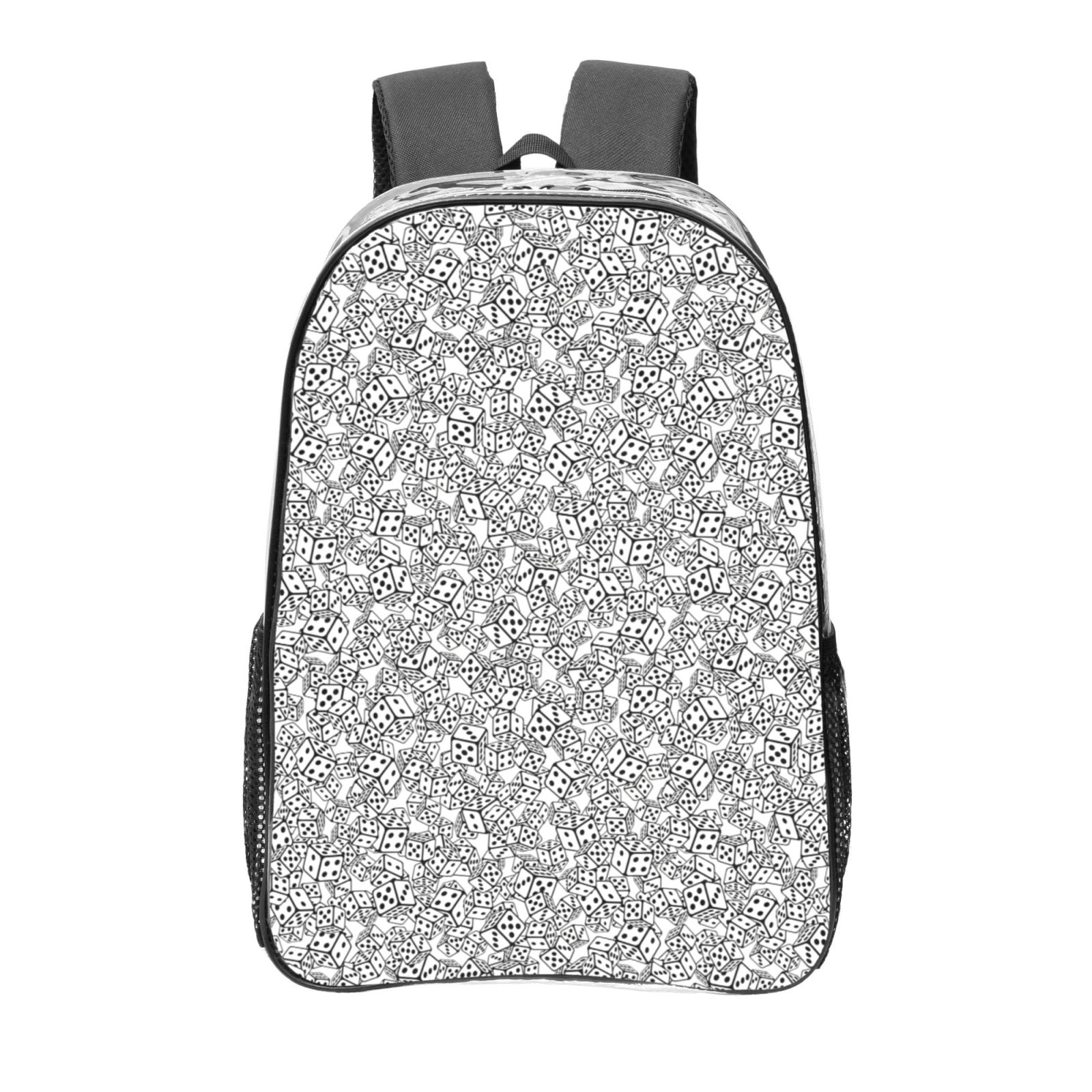 Susaid Dice Cubes Print Clear Backpack See Through Transparent Plastic ...