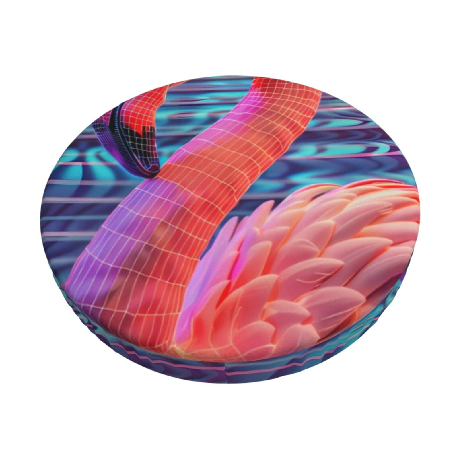 Susaid Digital Flamingo Vibrant Art Print Elastic Bar Stool Cover ...