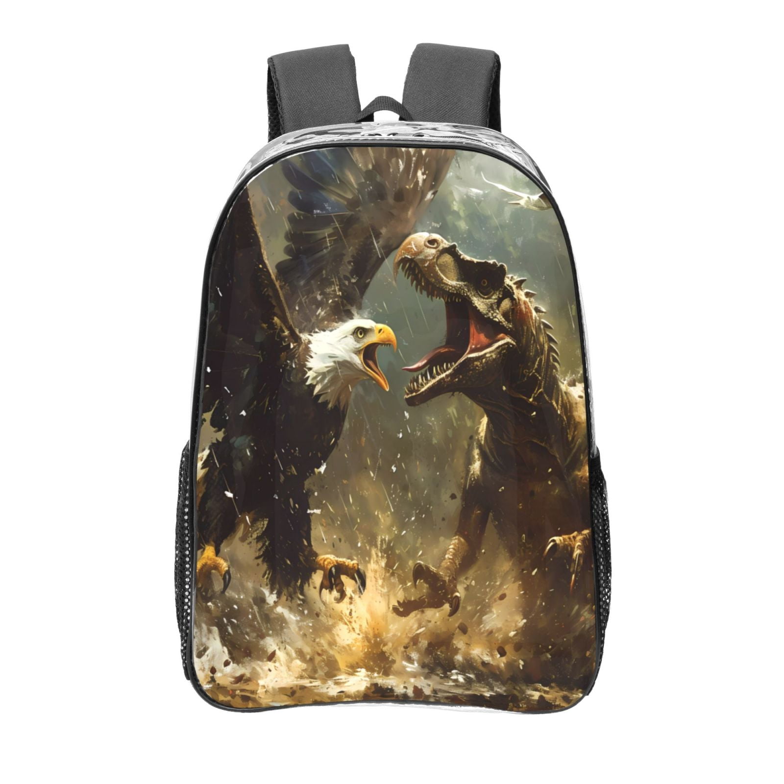 Susaid Dinosaur Bald Eagle Print Clear Backpack See Through Transparent ...