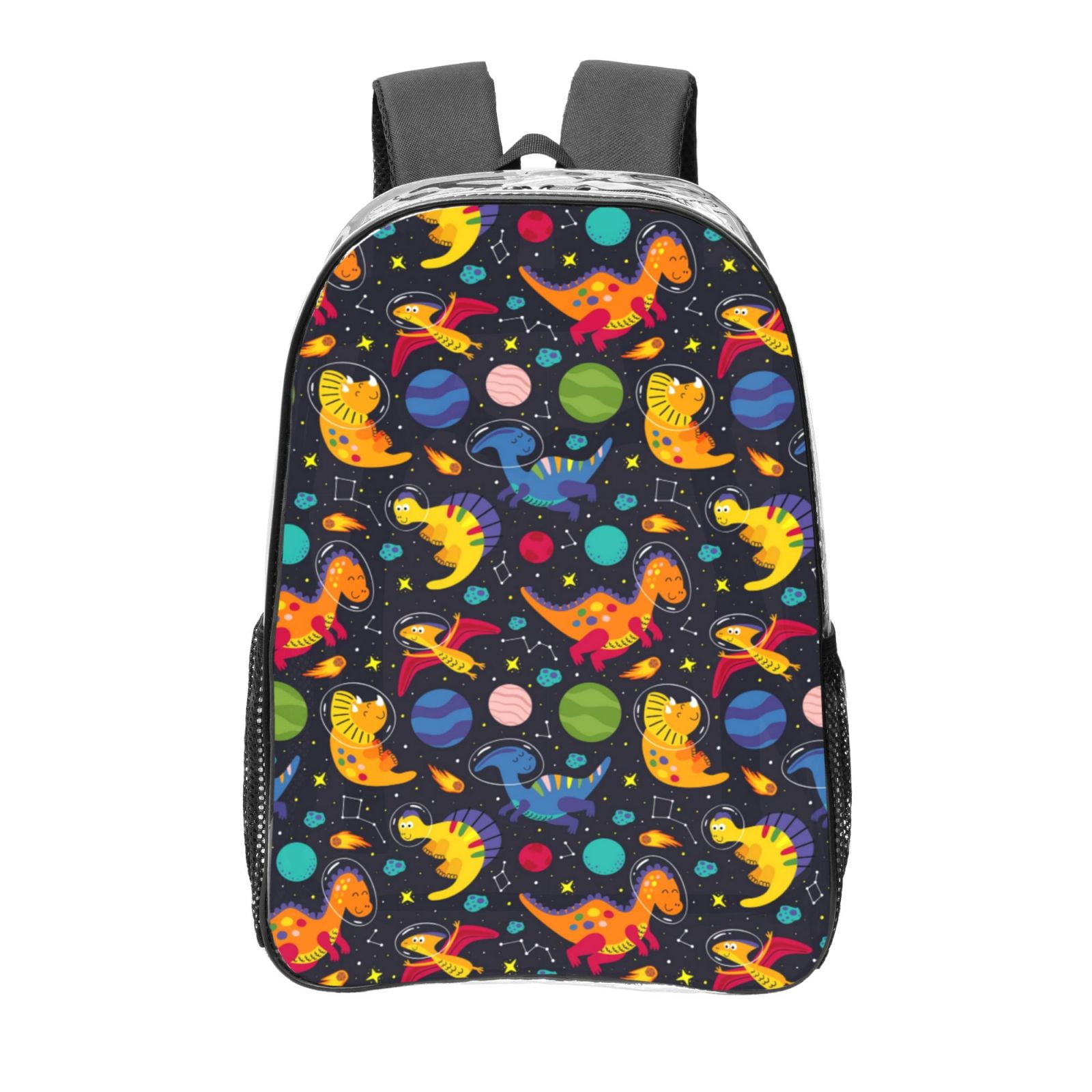 Susaid Dinosaurs in Space Print Clear Backpack See Through Transparent ...