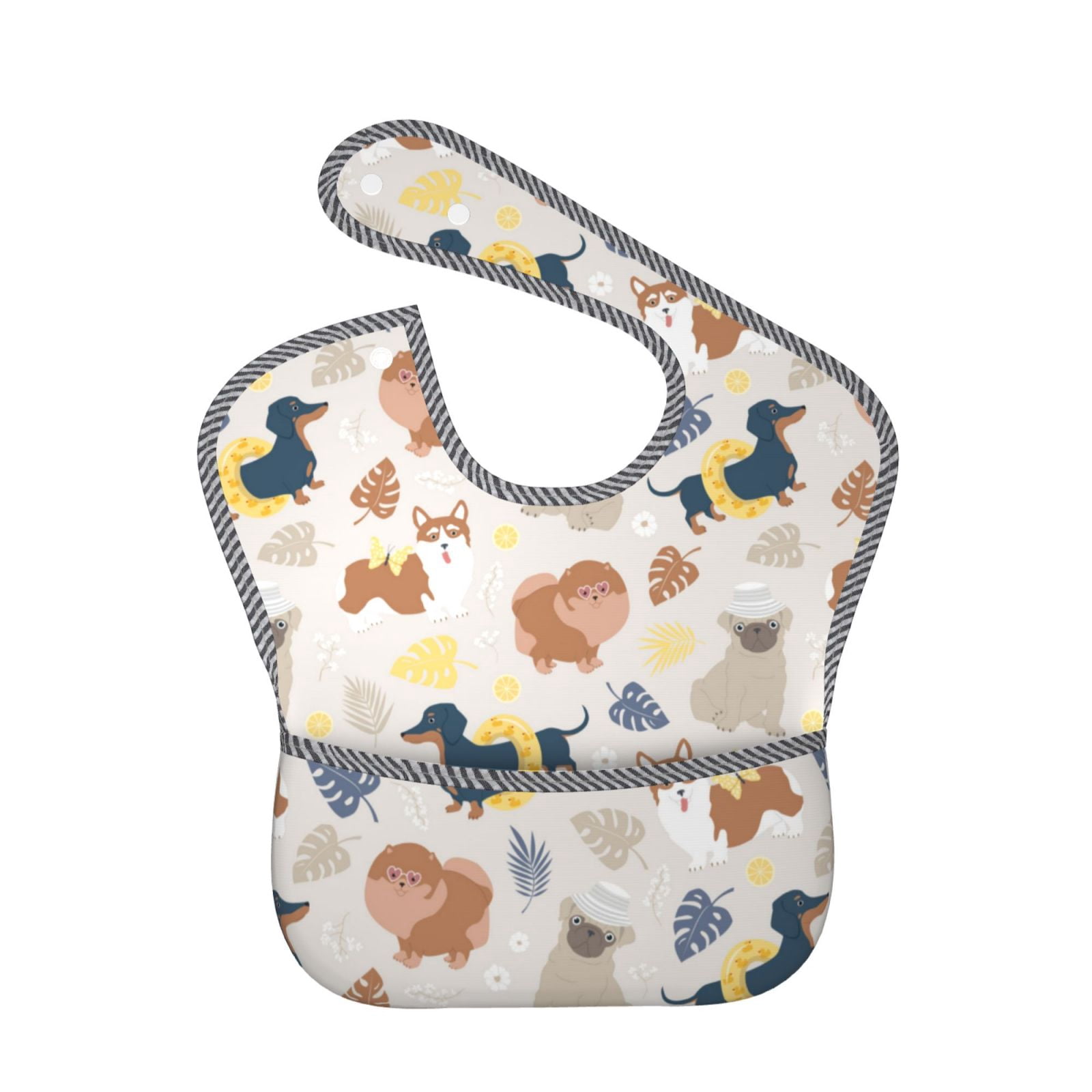 Susaid Dogs Print Bibs for Babies Toddlers Adjustable Waterproof Free ...