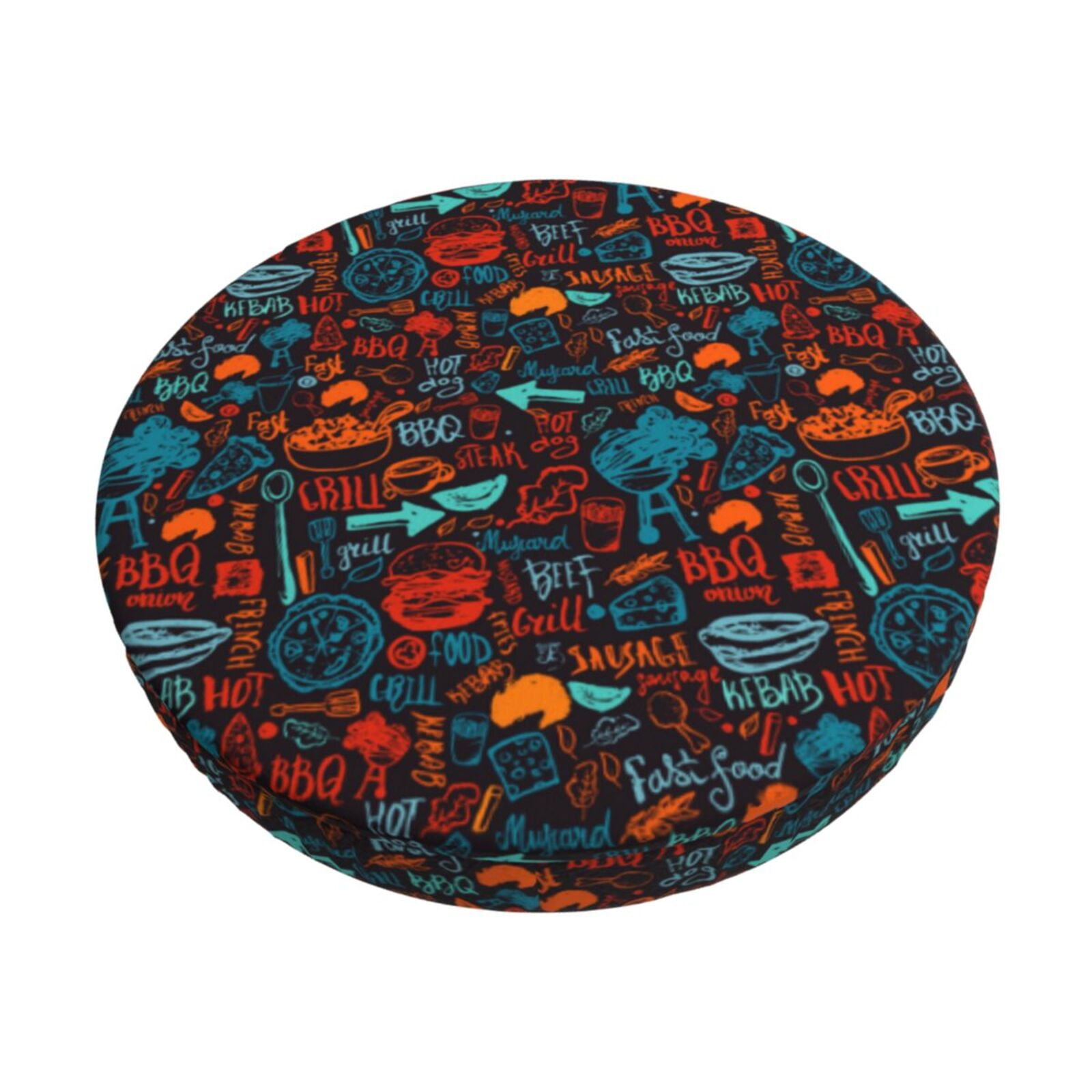 Susaid Doodle Barbeque Print Elastic Bar Stool Cover Personalized ...