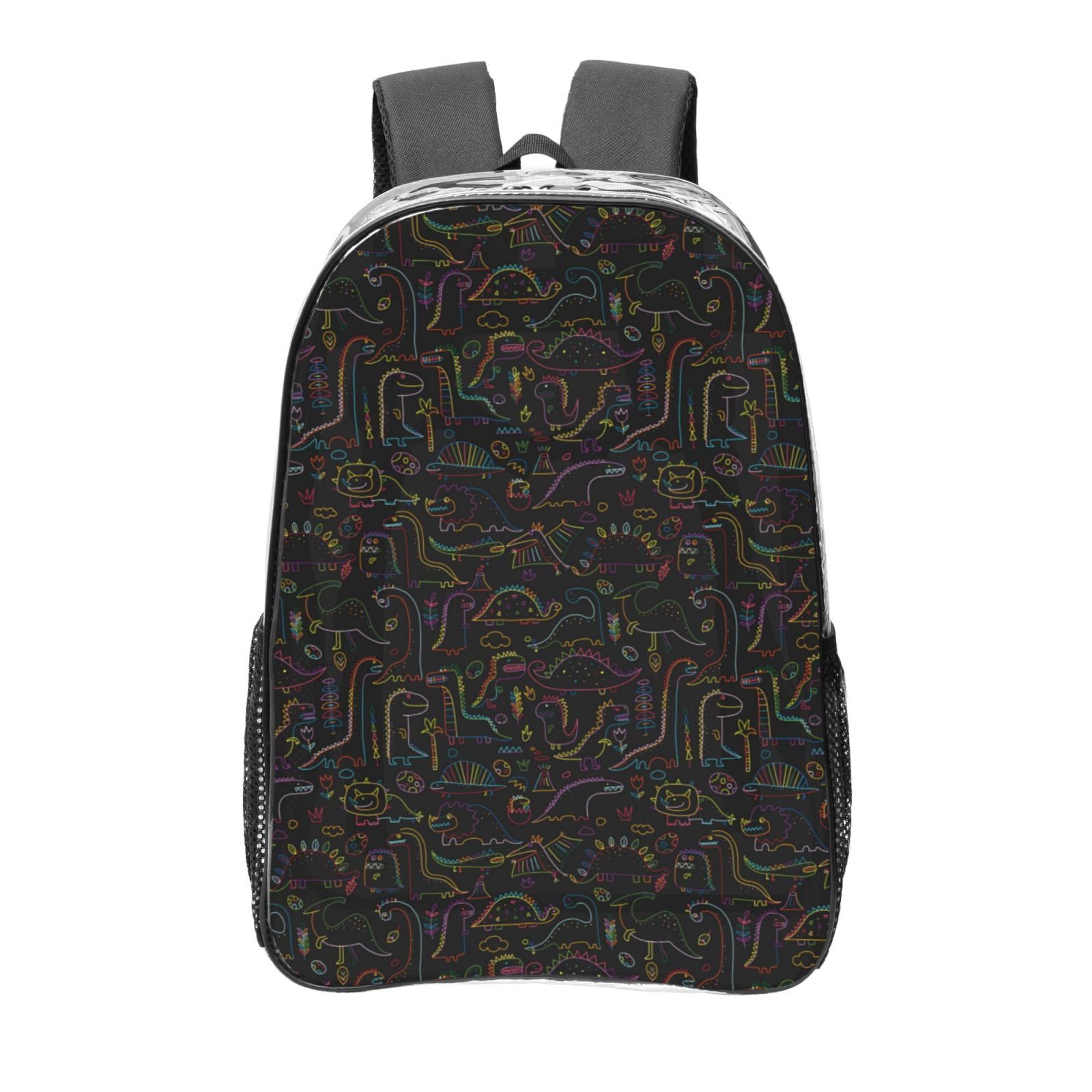 Susaid Doodle Dinosaur Print Clear Backpack See Through Transparent ...