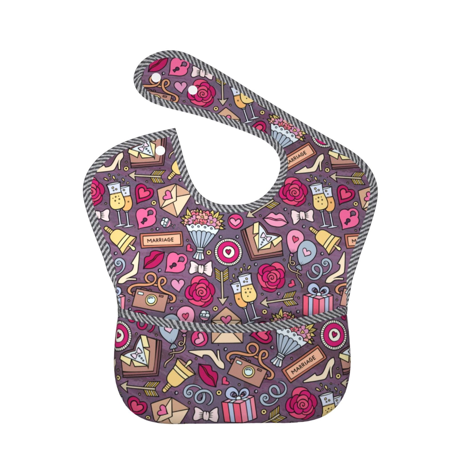 Susaid Doodles Wedding Print Bibs for Babies Toddlers Adjustable ...