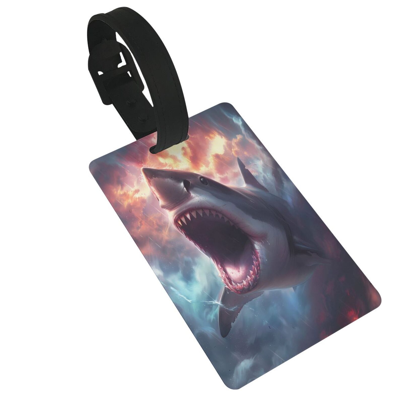 Susaid Dramatic Shark Attack Print Funny Luggage Tags Colorful Unique ...