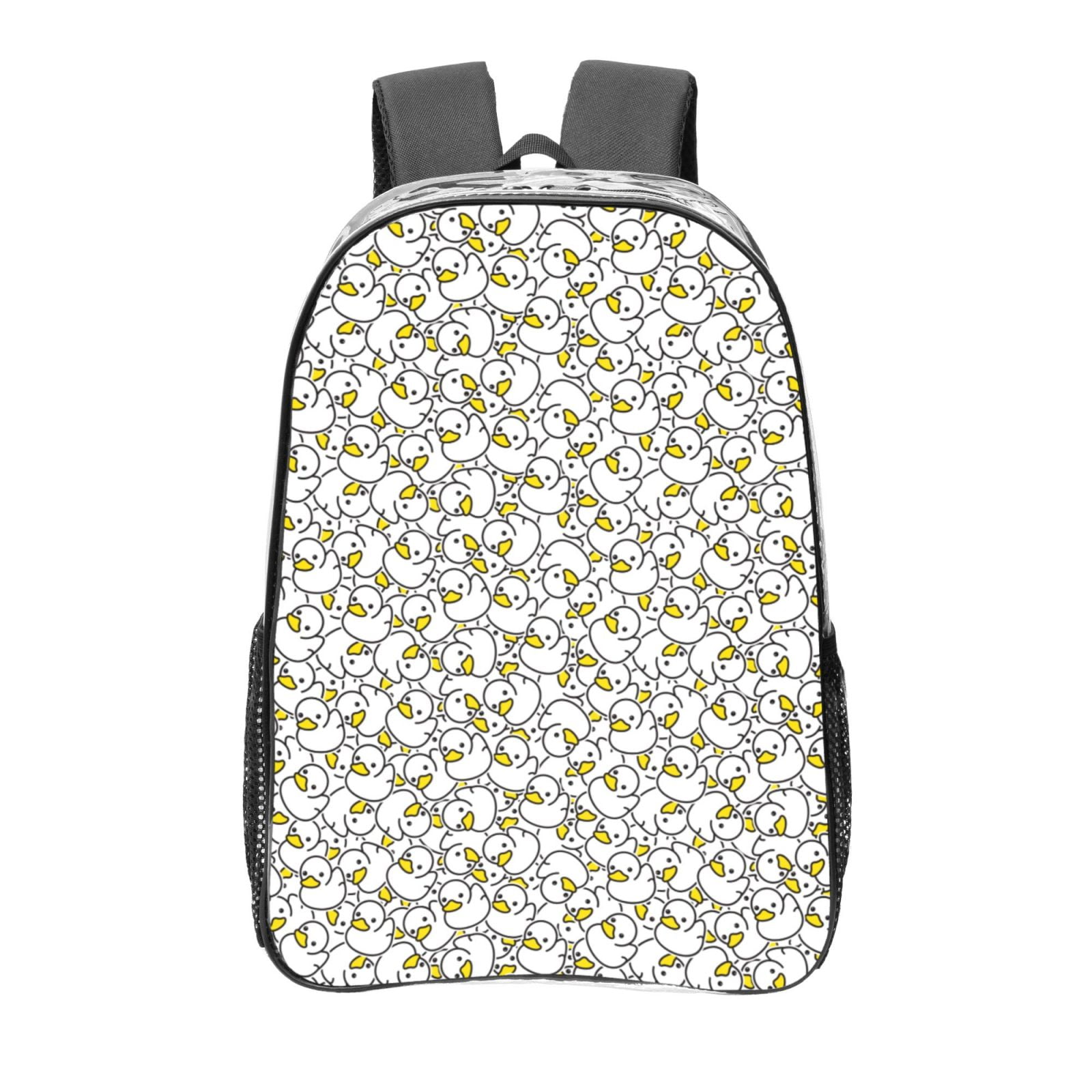 Susaid Ducky Print Clear Backpack See Through Transparent Plastic Clear ...