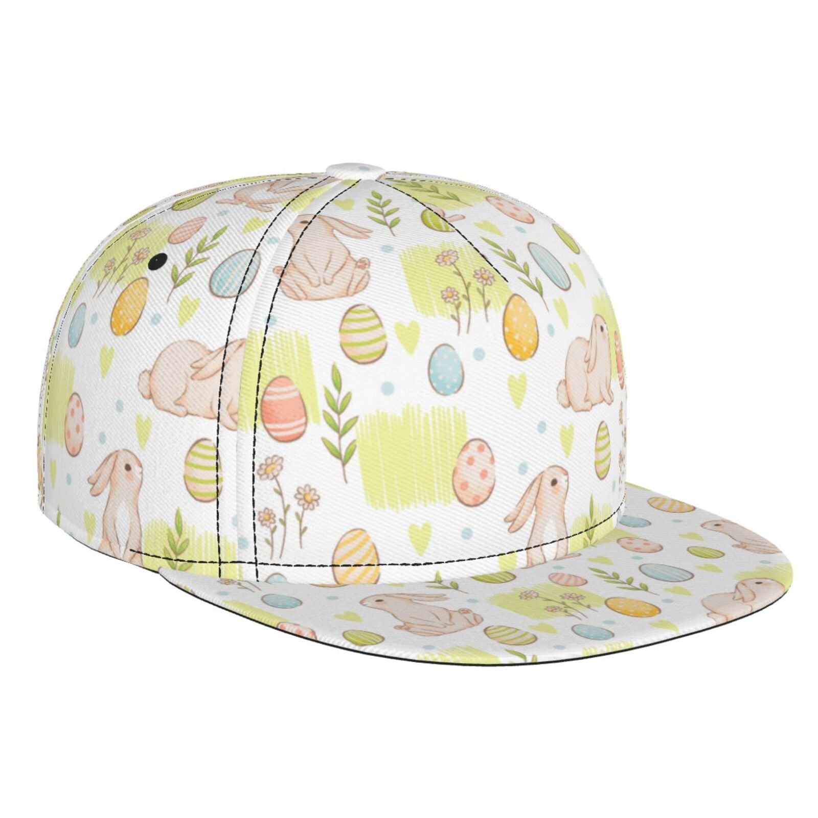 Susaid Easter Rabbit Print Baseball Cap Hip Hop Style Flat Visor ...