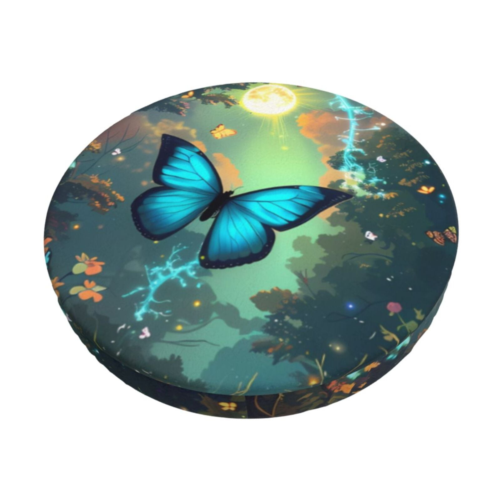 Susaid Enchanted Forest Butterfly A Print Elastic Bar Stool Cover ...