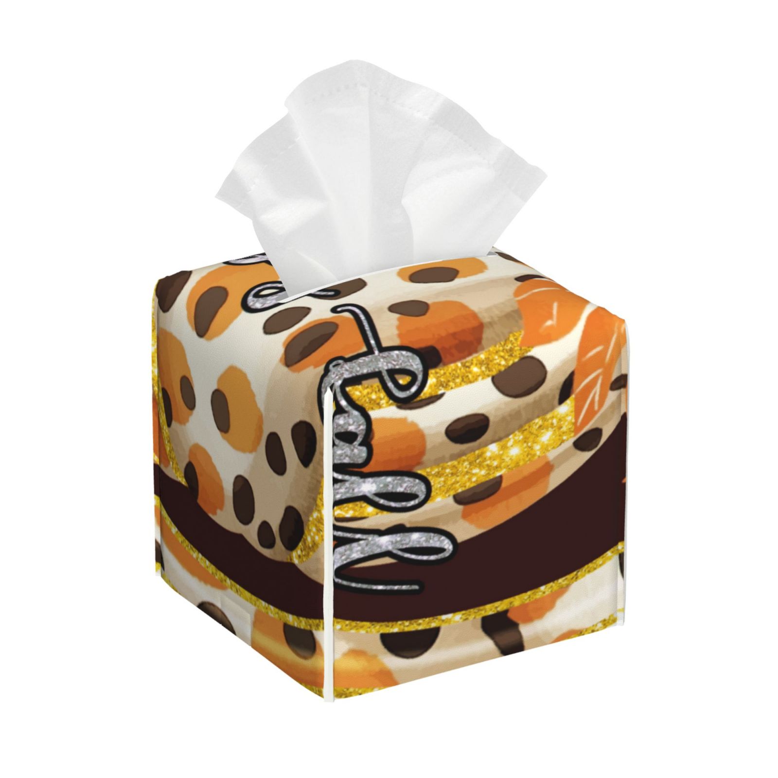 Susaid Fall Farmhouse Pumpkins Print PU Leather Tissue Box Cover ...
