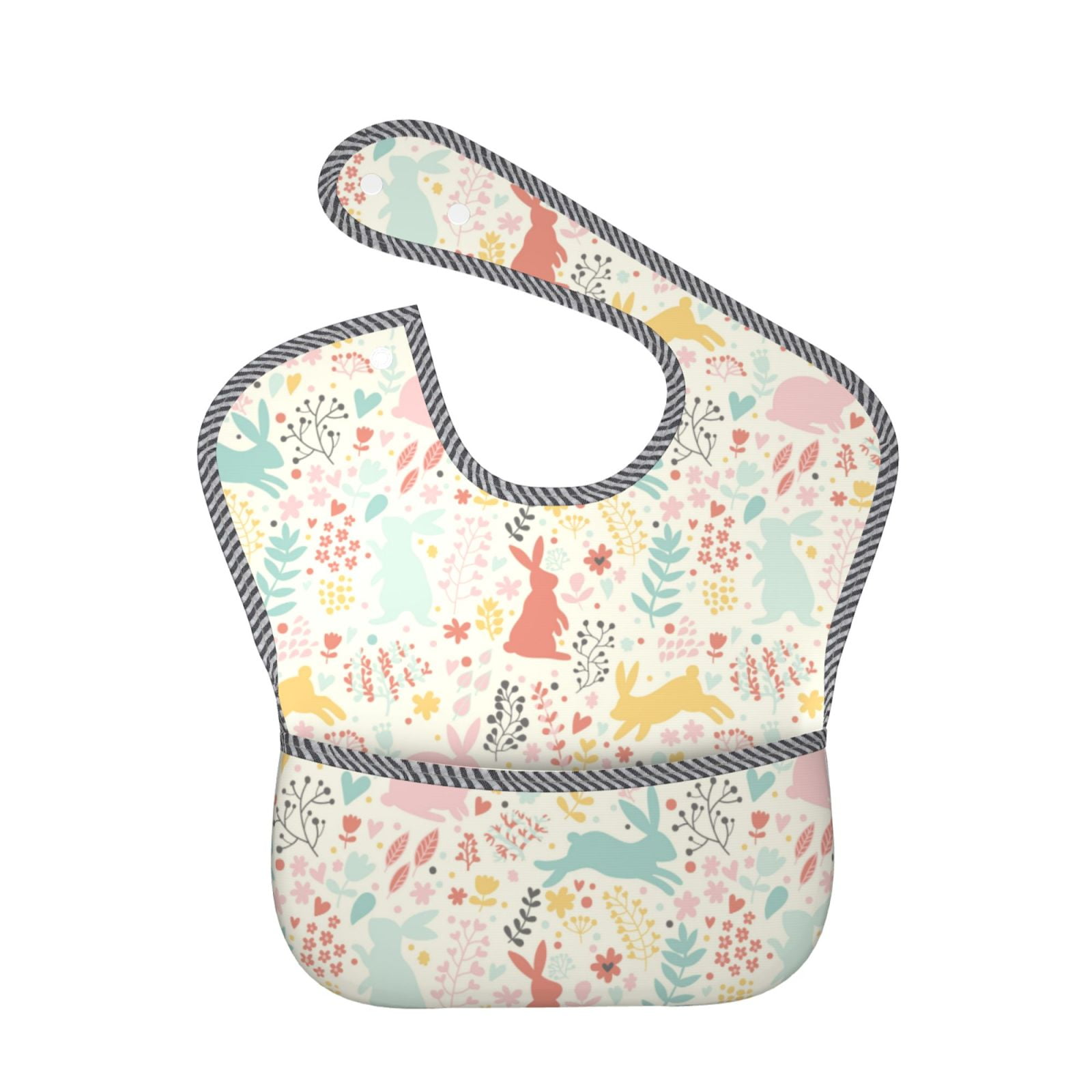 Susaid Fall Rabbit Print Bibs for Babies Toddlers Adjustable Waterproof ...