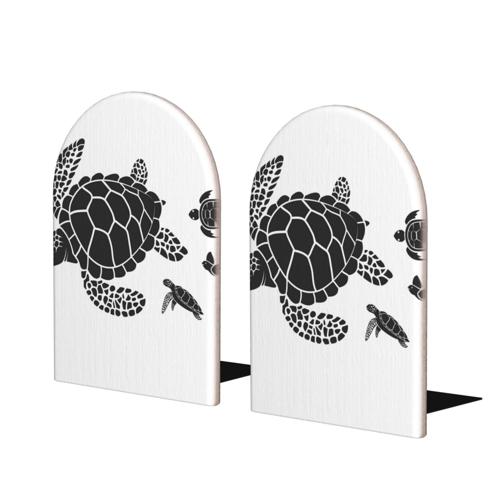 Susaid Family Of Sea Turtles Print Wooden Bookends Decorative Book Ends ...
