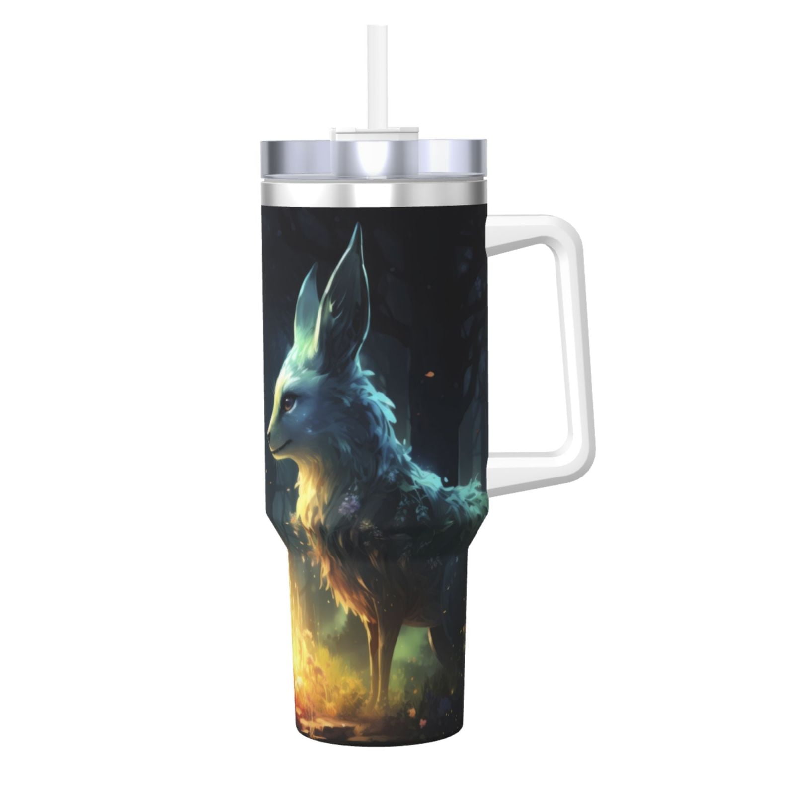 Susaid Firefly Forest Fox Print Indoor Outdoor Straw Lid 40oz Ice Bully ...