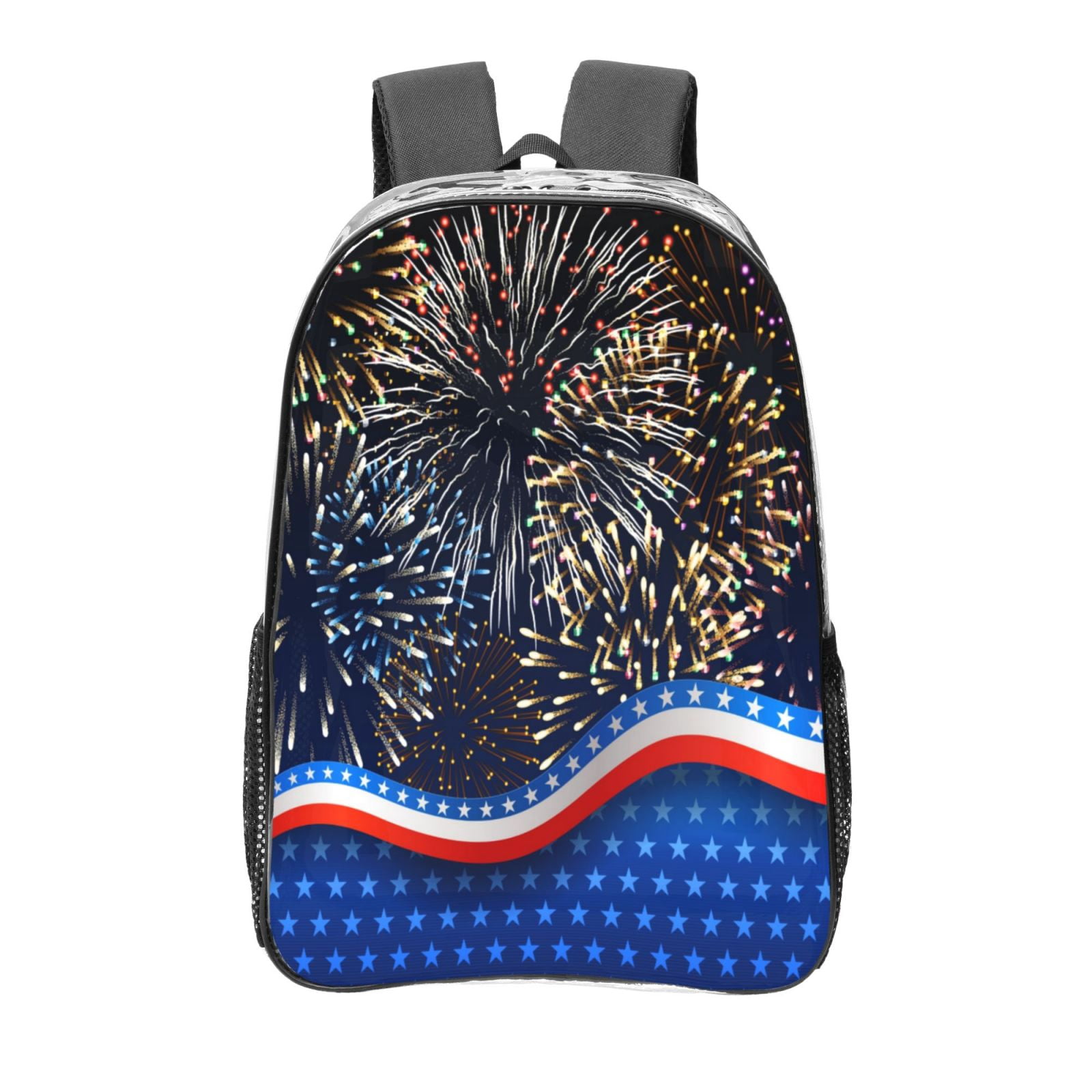 Susaid Fireworks Print Clear Backpack See Through Transparent Plastic ...
