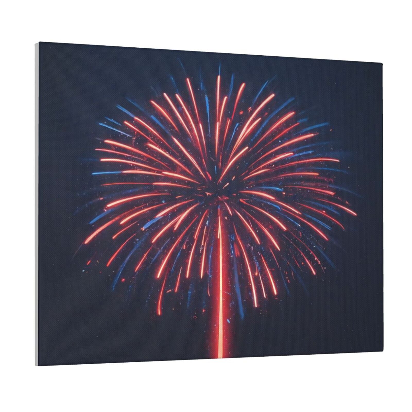 Susaid Fireworks3 Pattern Canvas Wall Decor Poster Framed Artwork ...
