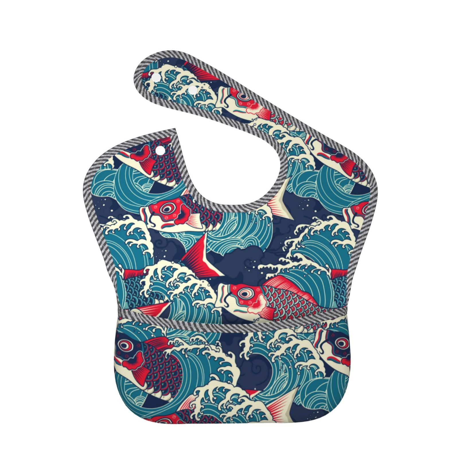 Susaid Fish In The Wave Print Bibs for Babies Toddlers Adjustable ...
