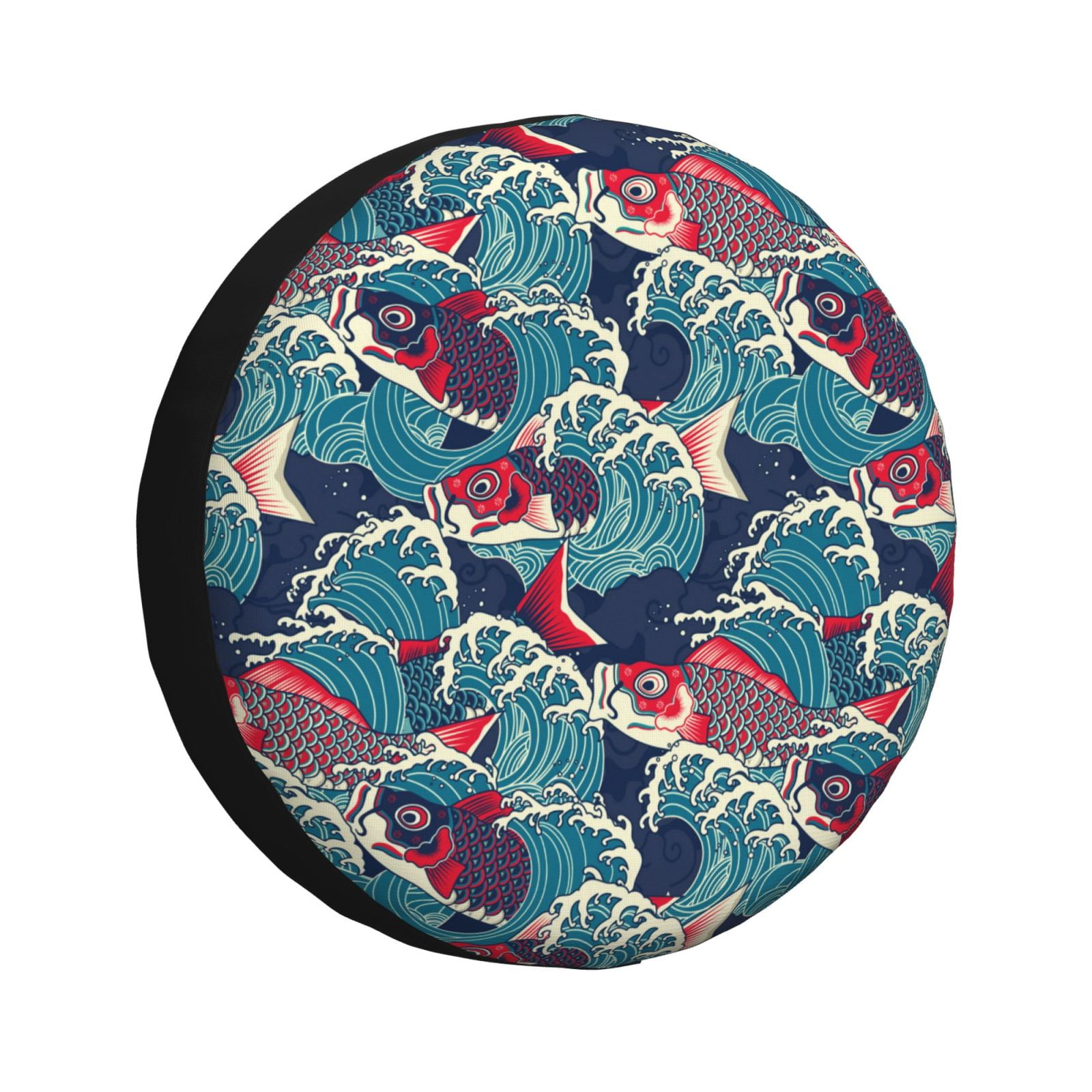 Susaid Fish In The Wave Print Water Proof Spare Tire Cover Wheel Tire ...