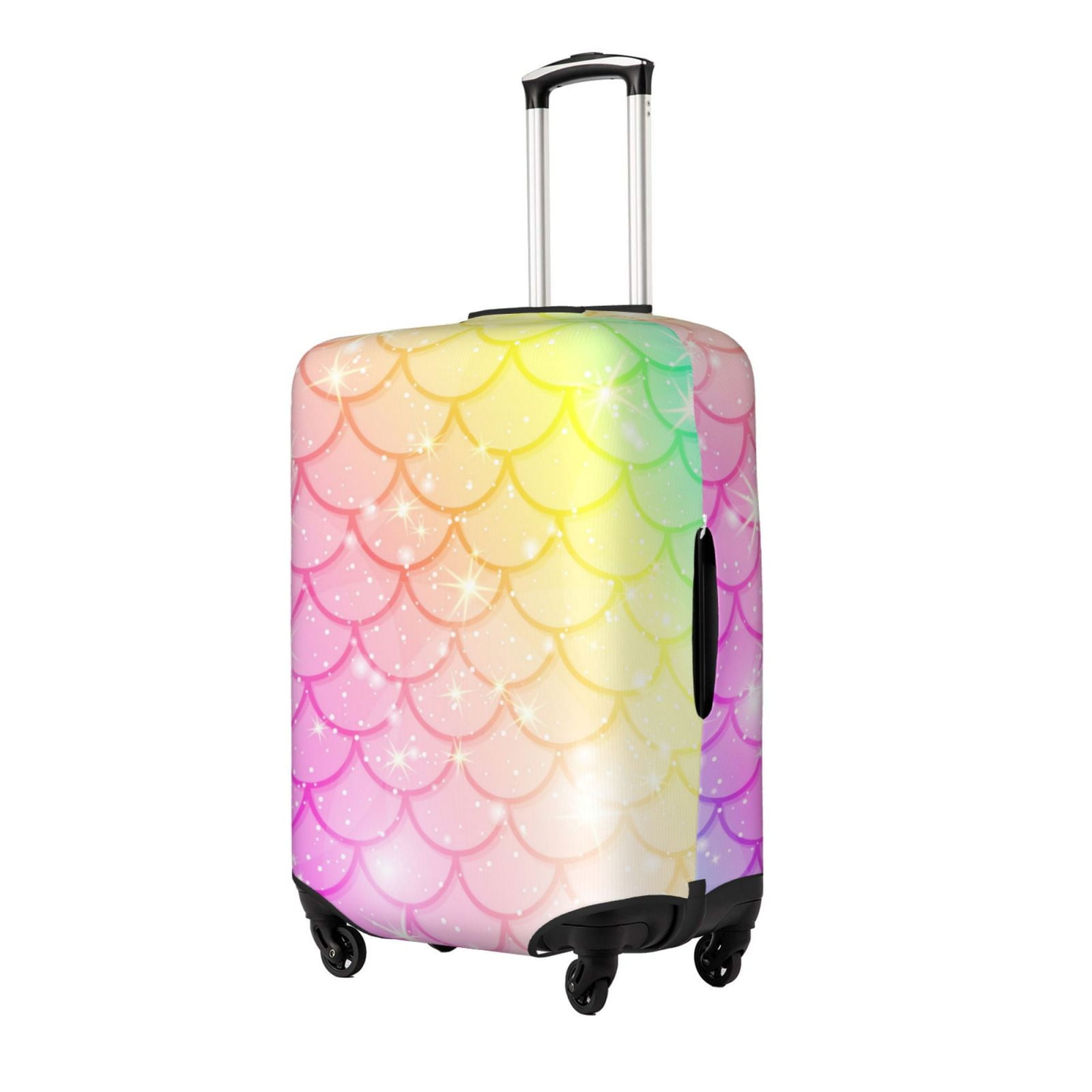 Susaid Fish Scale Print Elastic Washable Suitcase Cover with Hidden ...