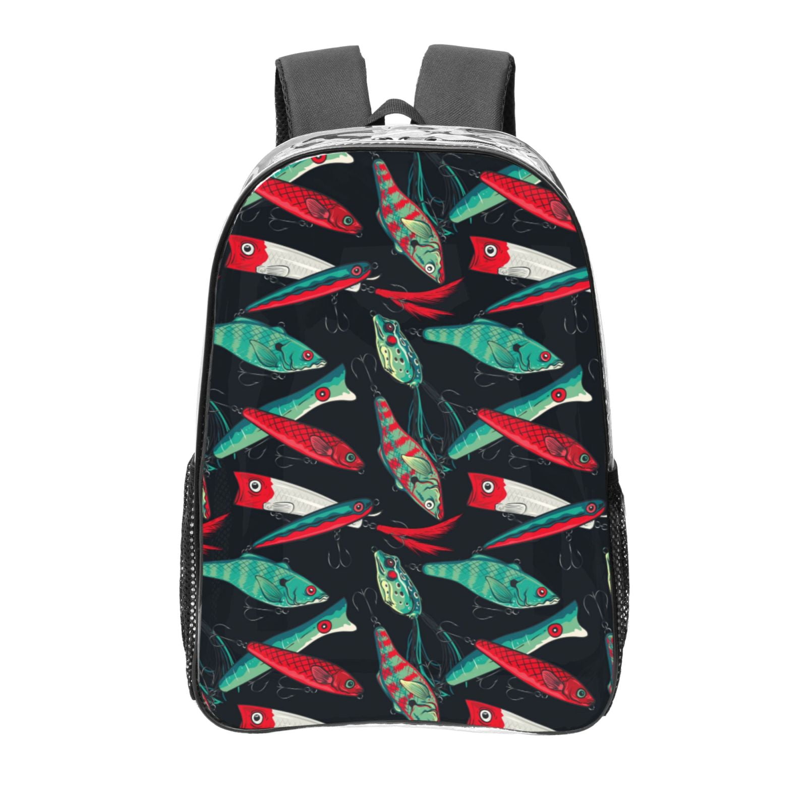Susaid Fishing Lure Print Clear Backpack See Through Transparent ...