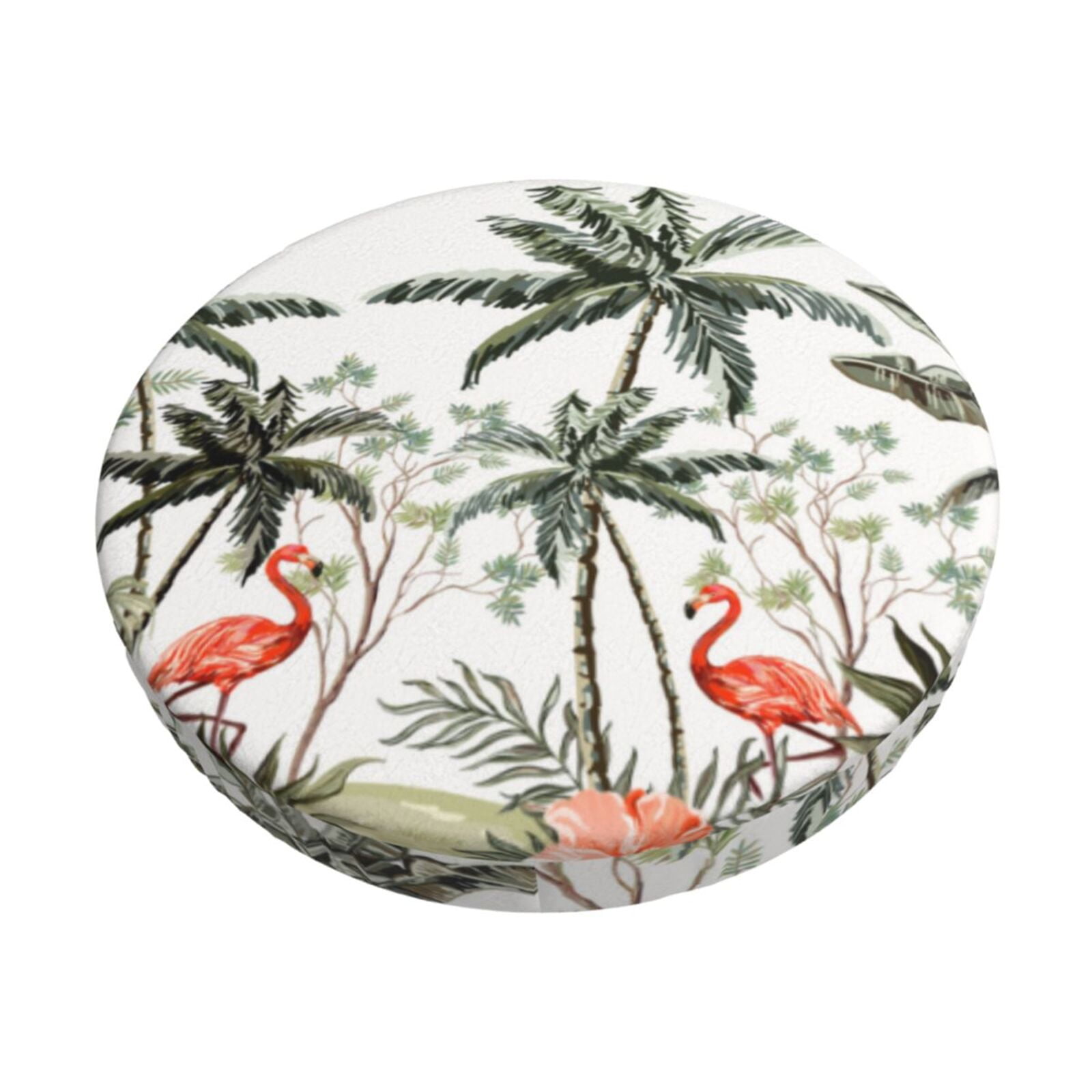 Susaid Flamingo Palm Trees Print Elastic Bar Stool Cover Personalized ...